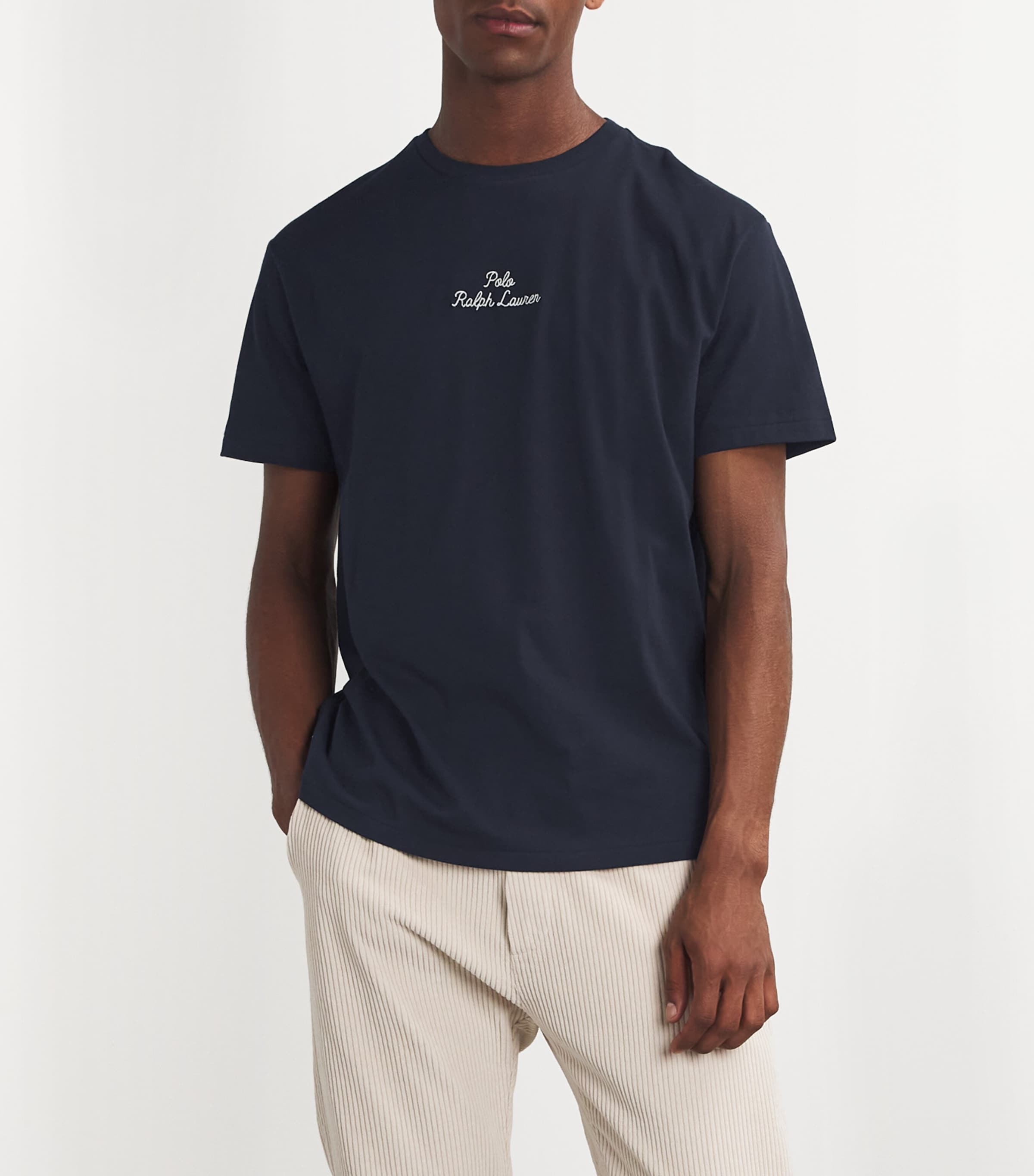 Polo Ralph Lauren Navy Cotton Cursive Logo T-Shirt | Harrods UK