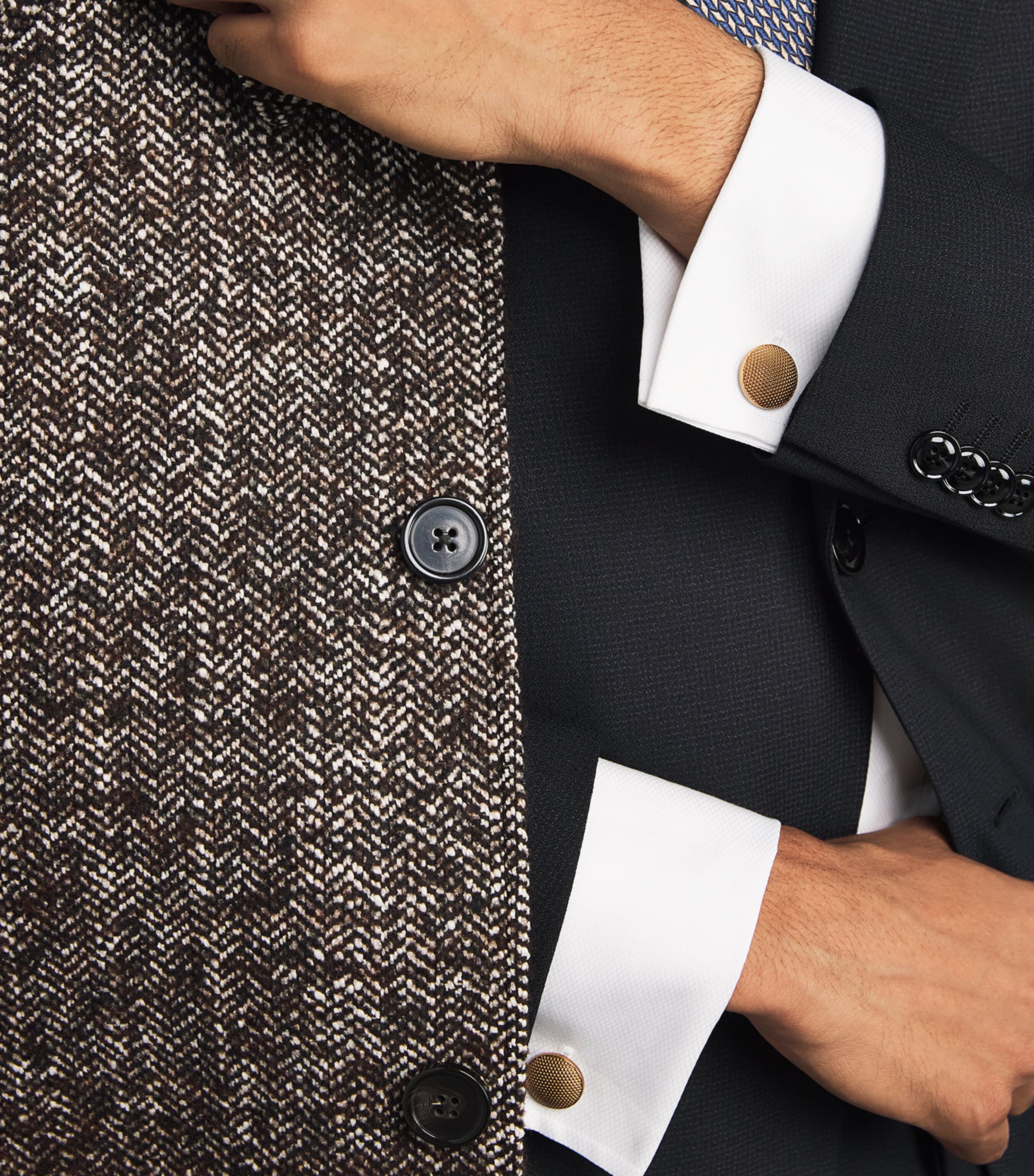 Giorgio Armani Bronze-Finish Sterling Silver Cufflinks | Harrods UK