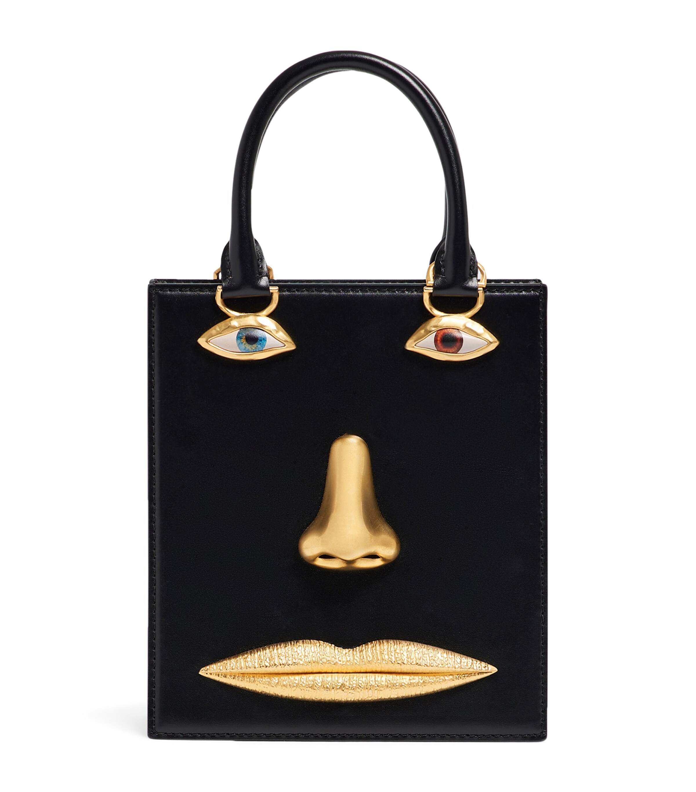 Schiaparelli Black Mini Leather Anatomy Top-Handle Bag | Harrods UK