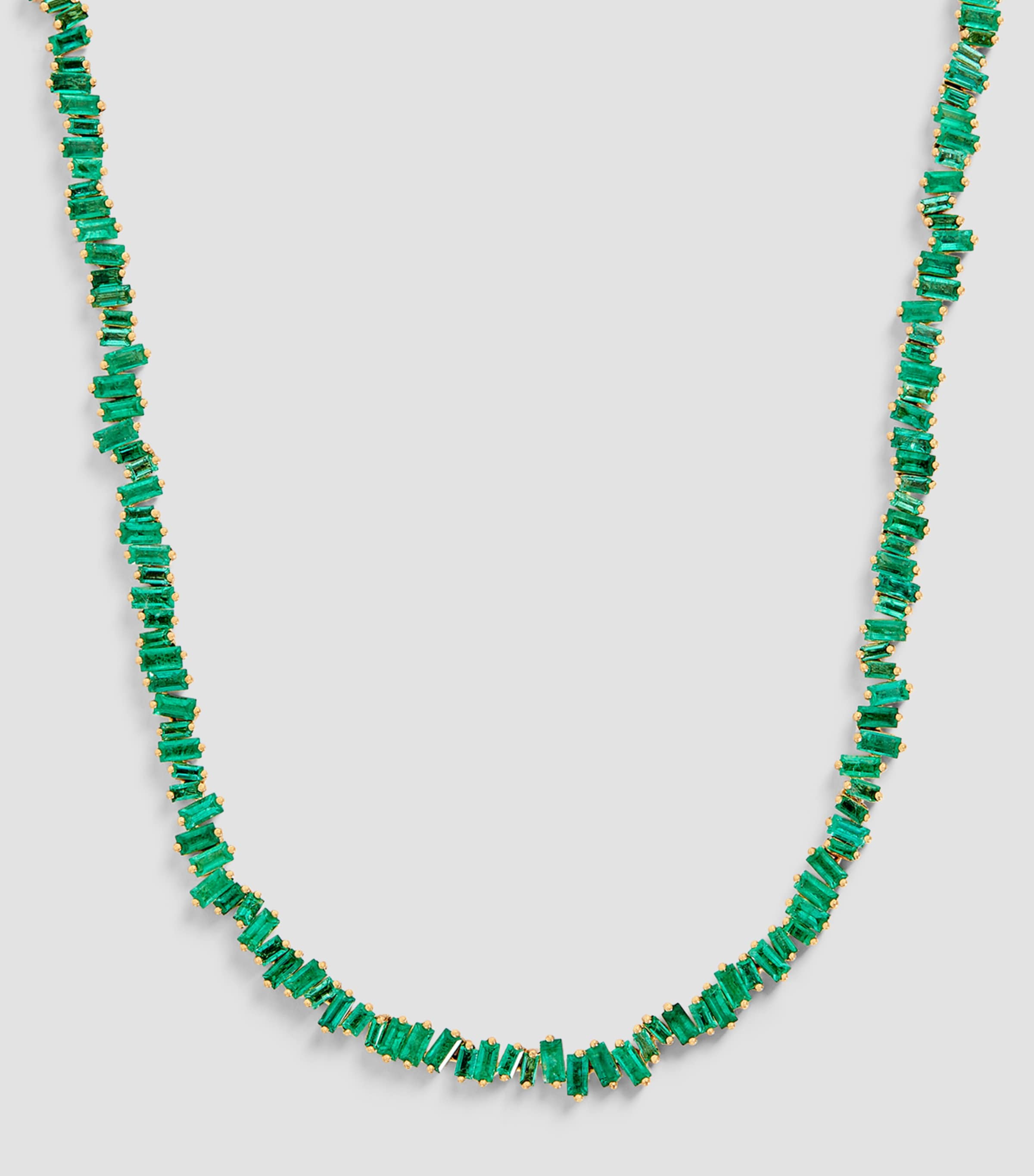 Suzanne Kalan Yellow Gold and Emerald Bold Tennis Necklace | Harrods NL