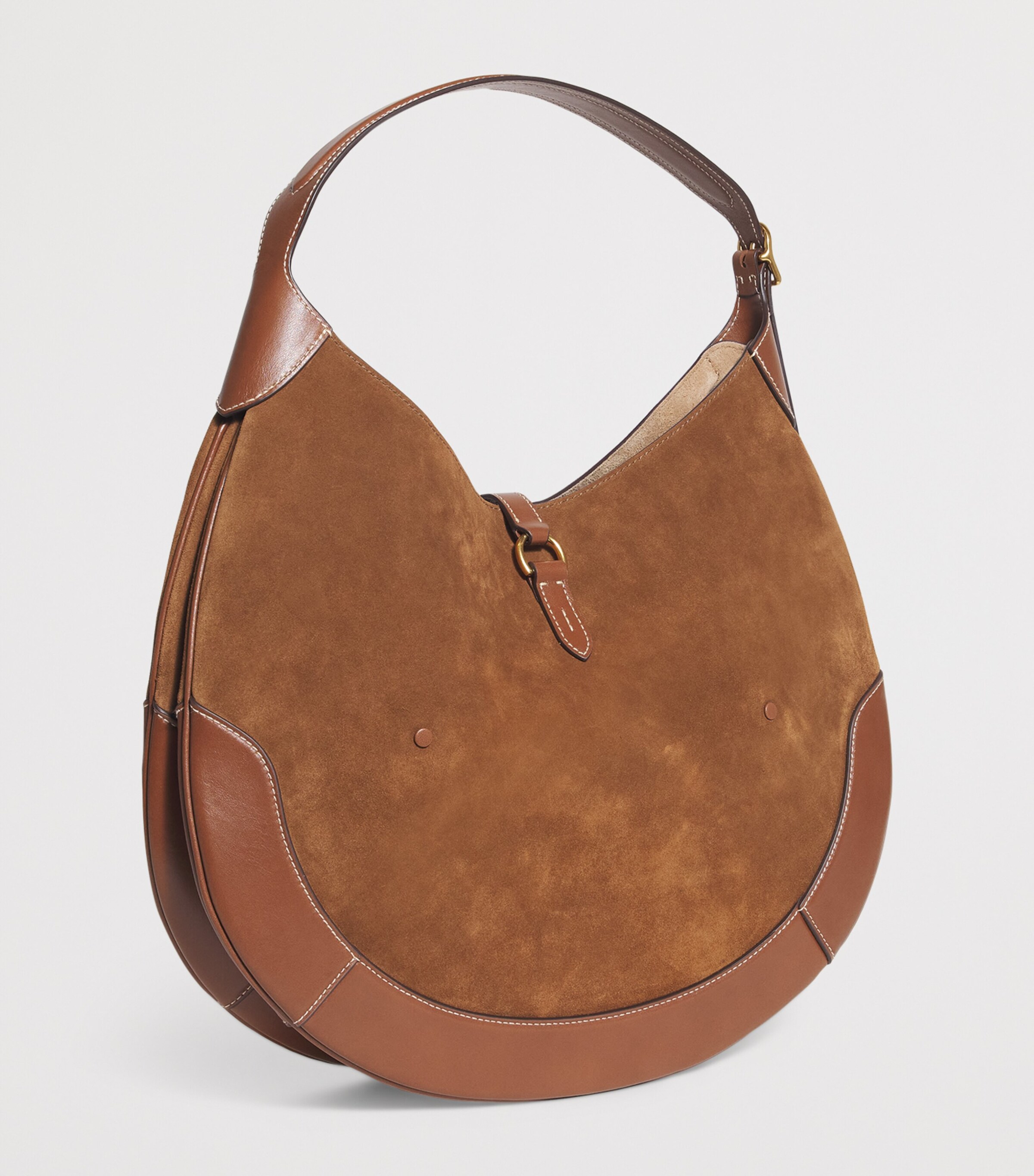 Polo Ralph Lauren Brown Medium Suede ID Shoulder Bag | Harrods US