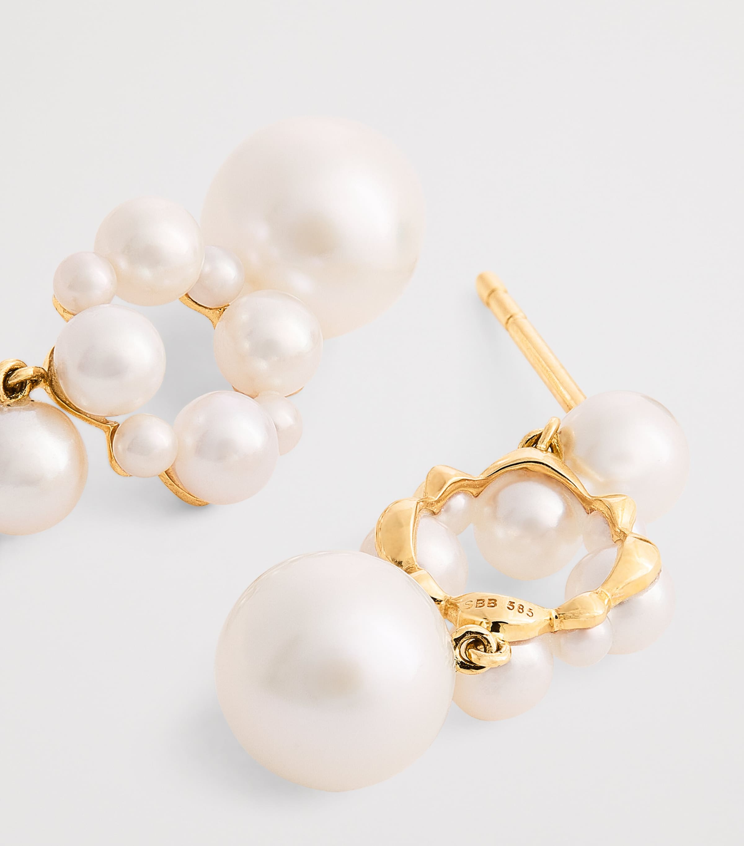 Sophie Bille Brahe Yellow Gold and Pearl Nebula Drop Earrings | Harrods IN