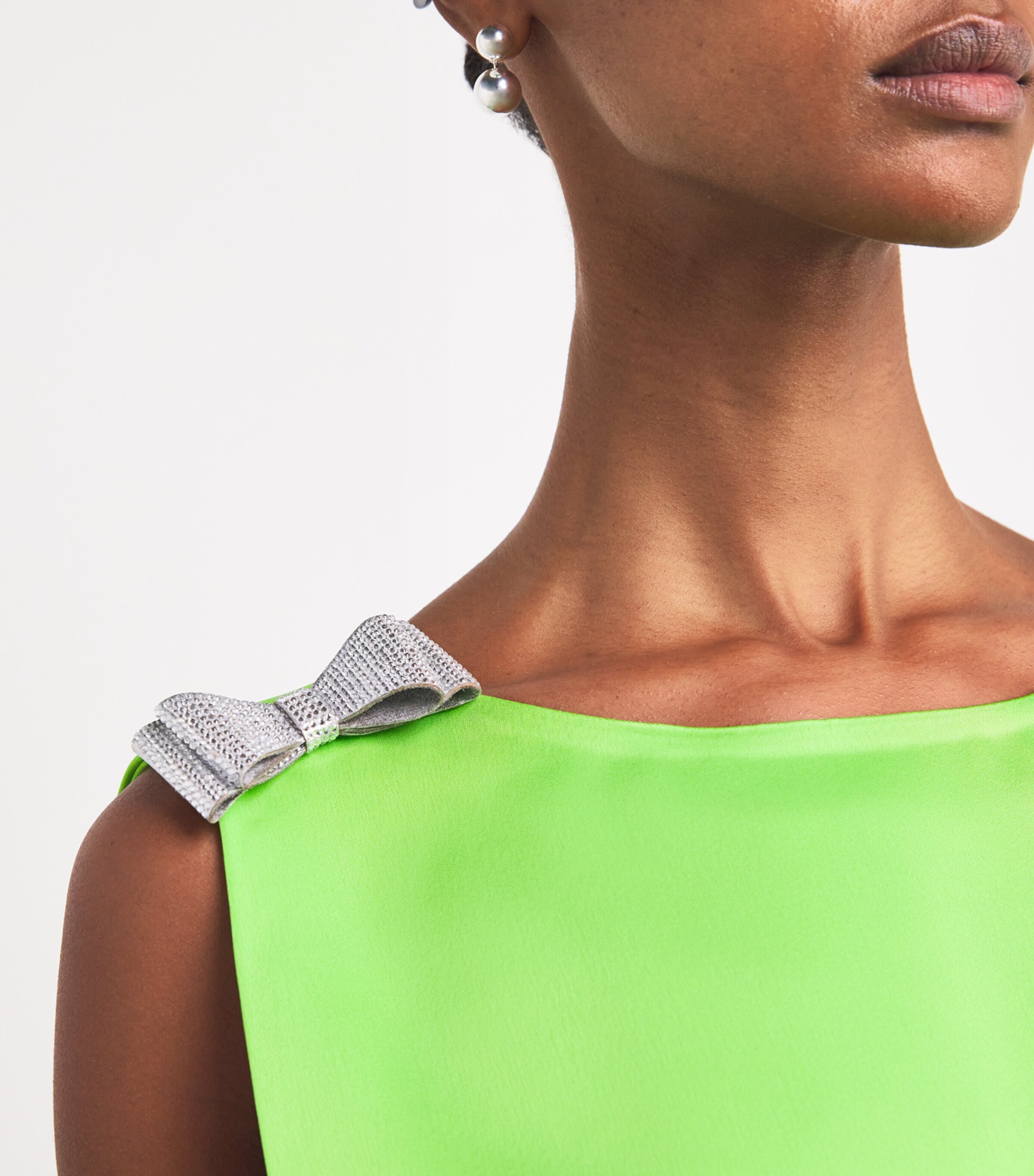 Celia Kritharioti Green Satin Bow-Detail Gown | Harrods US