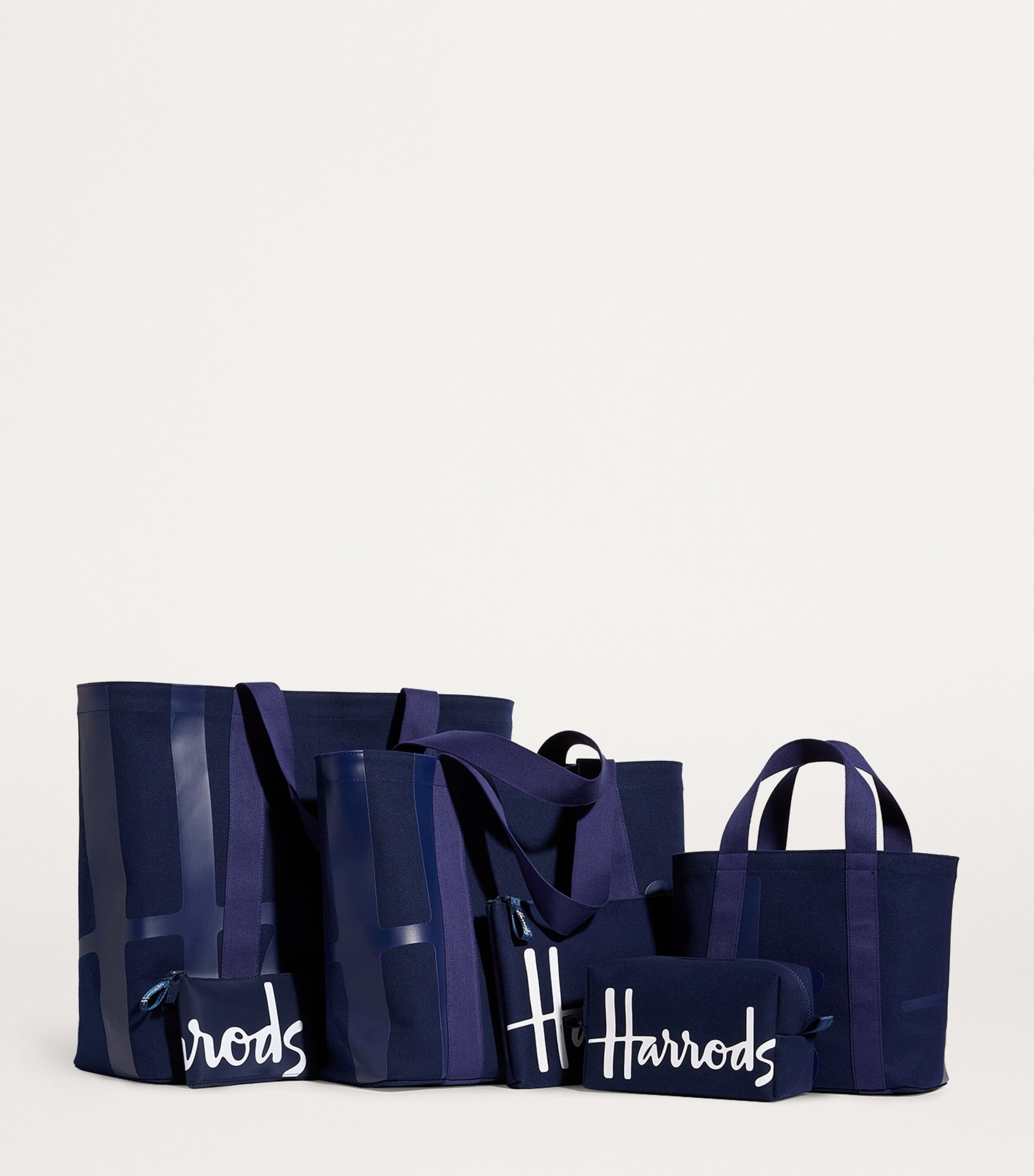 Harrods Navy Medium Cotton Logo Tote Bag | Harrods US