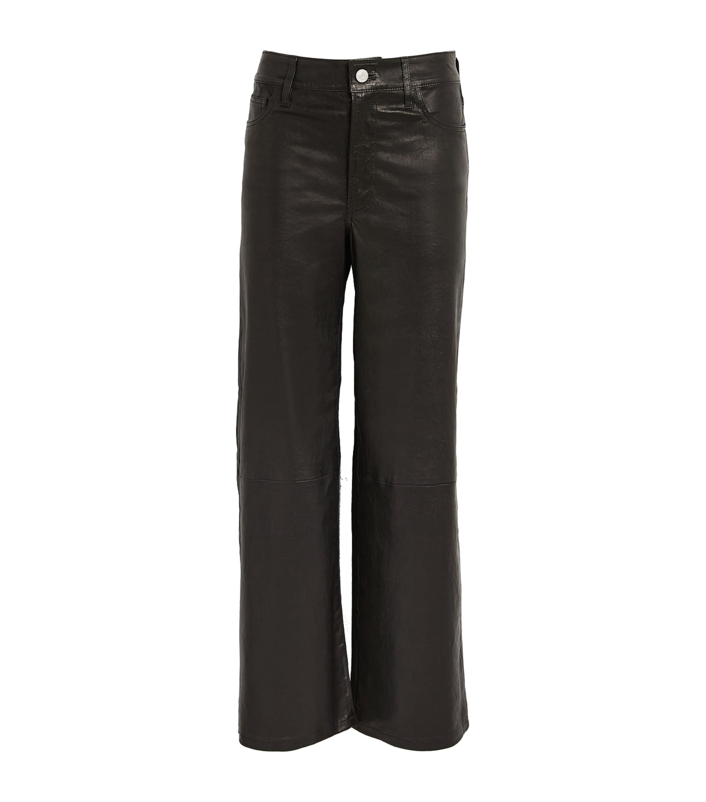 FRAME Leather Slim Crop Palazzo Trousers | Harrods US