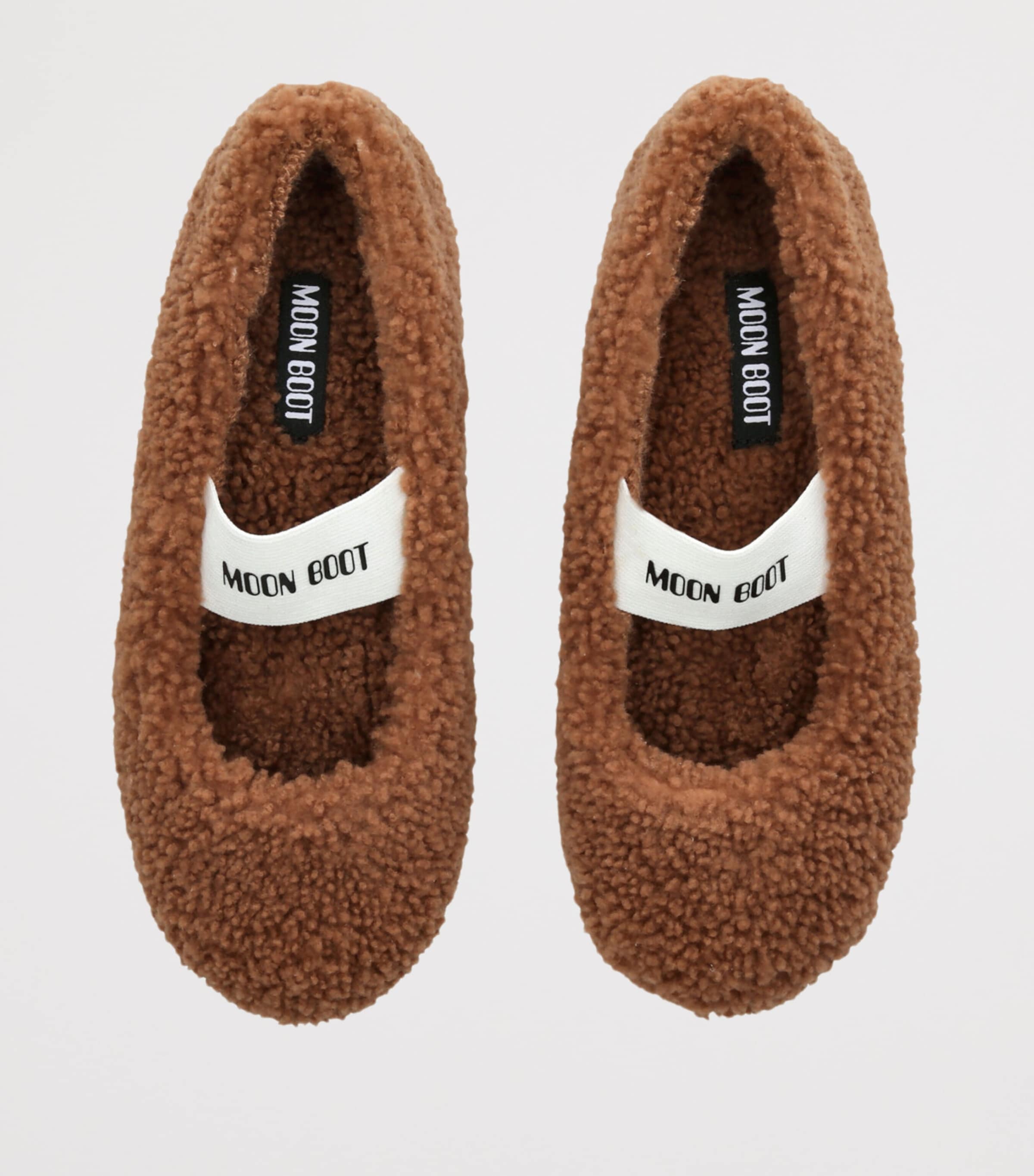 Moon Boot Brown Shearling Ballet Flats | Harrods DE