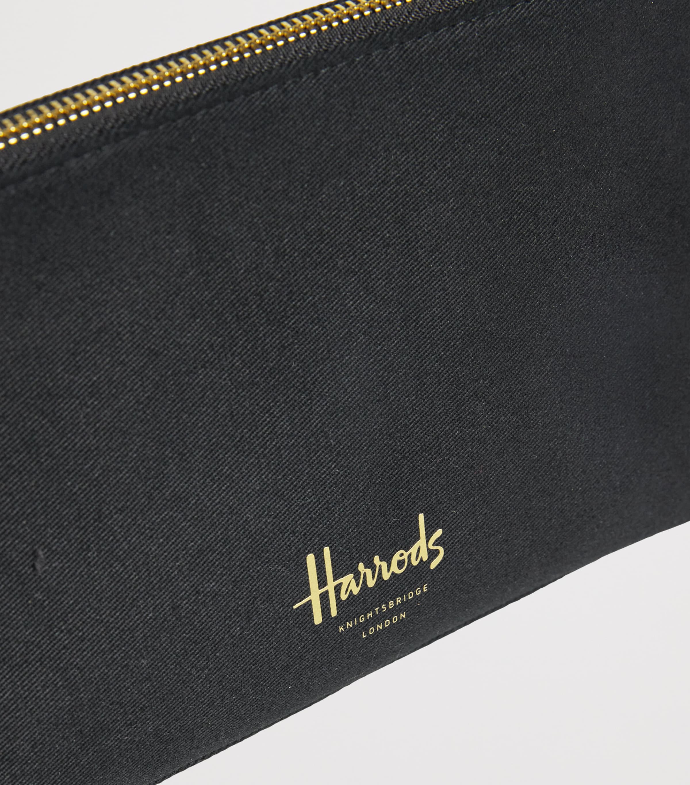 Harrods Black Small Logo Cosmetic Bag | Harrods JP