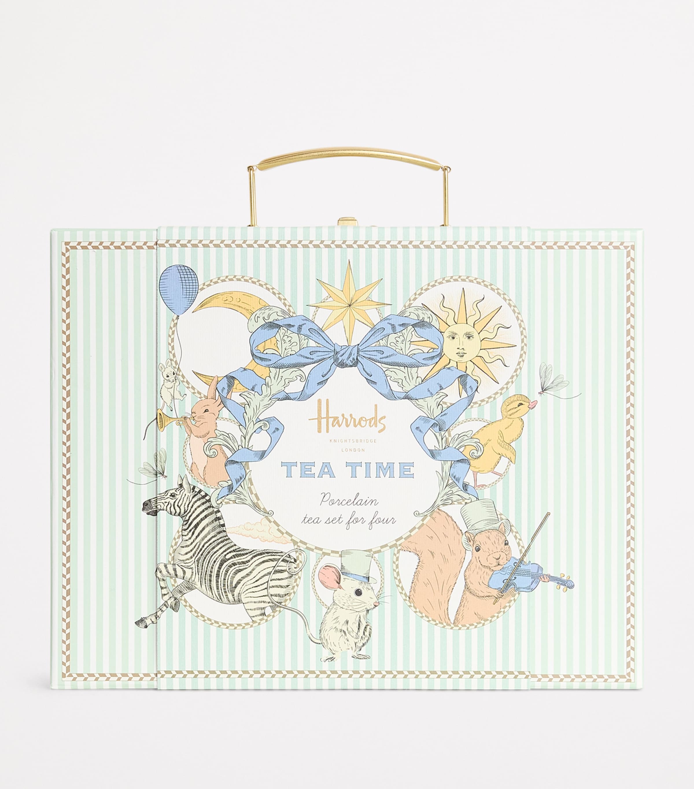 Harrods Multi Porcelain 4-Person Tea Set | Harrods UK