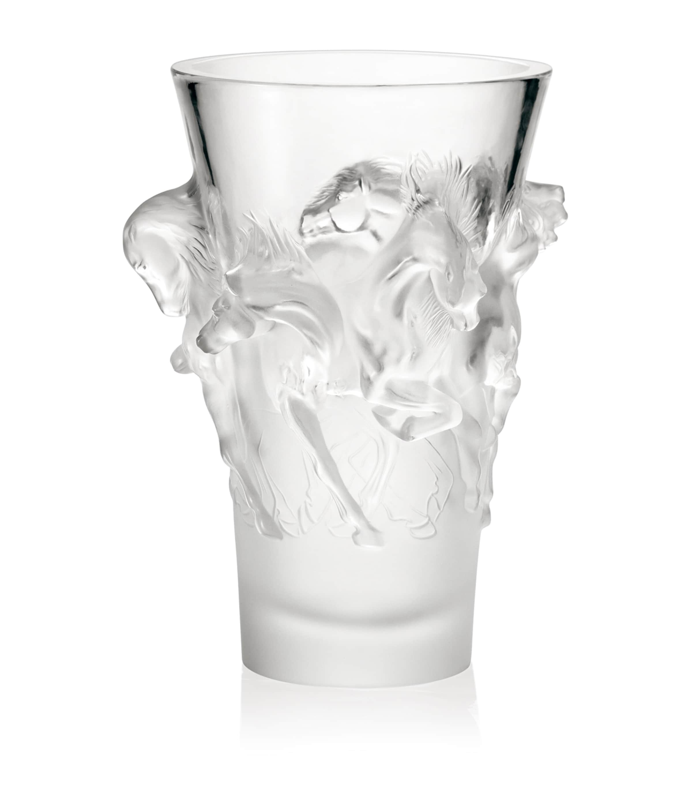 Lalique Crystal Equus Vase (38cm) | Harrods UK