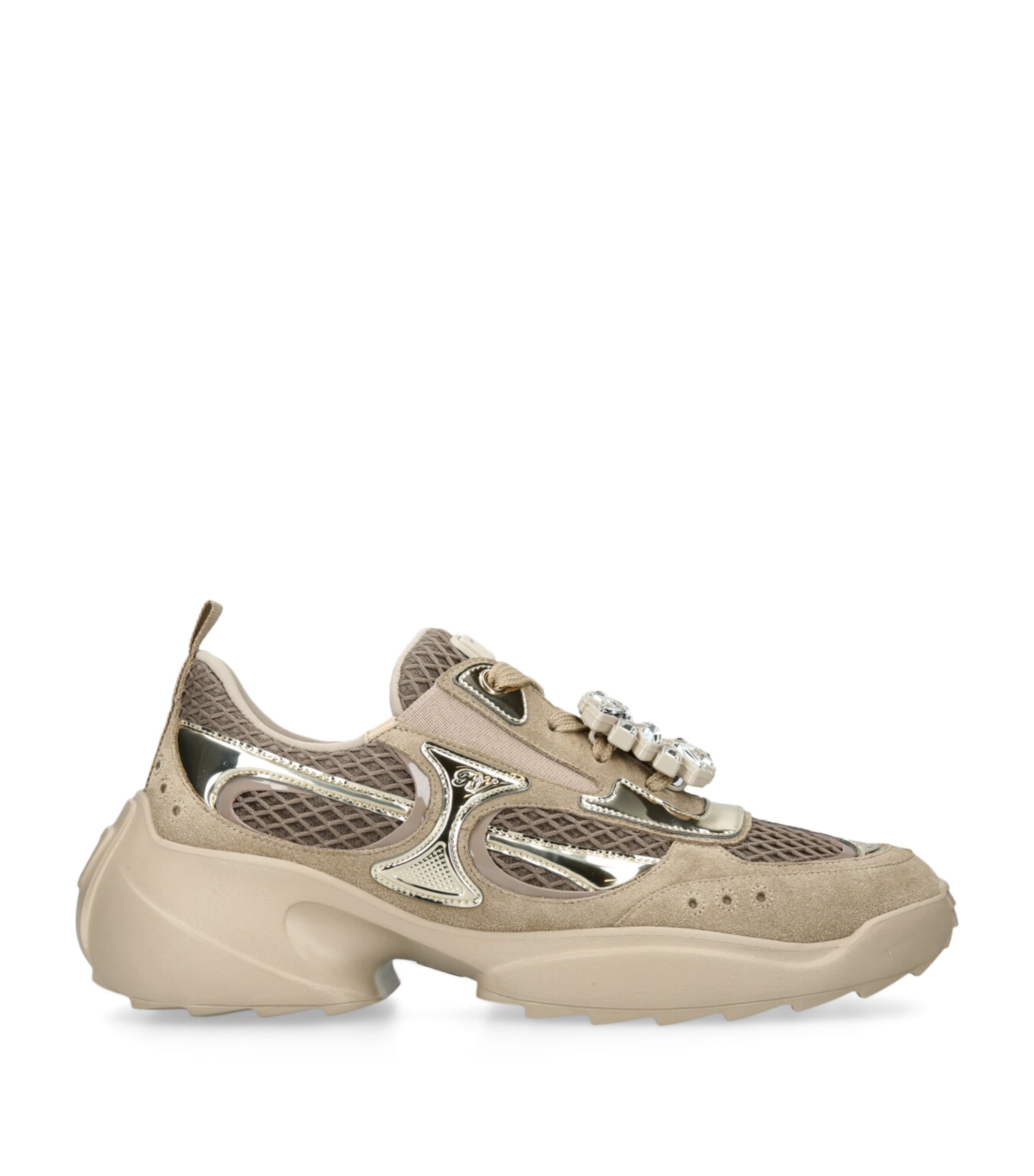 Roger Vivier Gold Viv’ On The Run Sneakers | Harrods AE