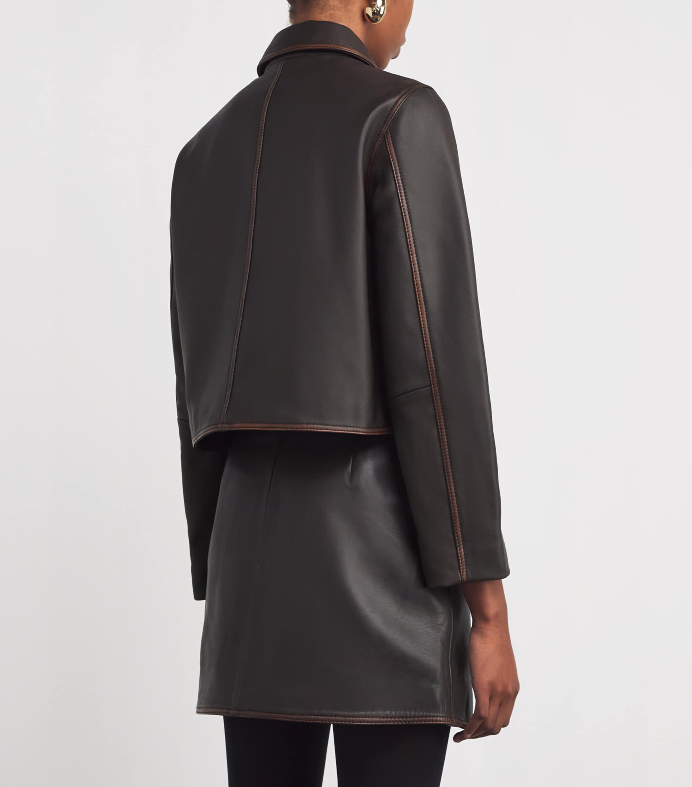 Claudie Pierlot White Leather Turn-Lock Jacket | Harrods UK