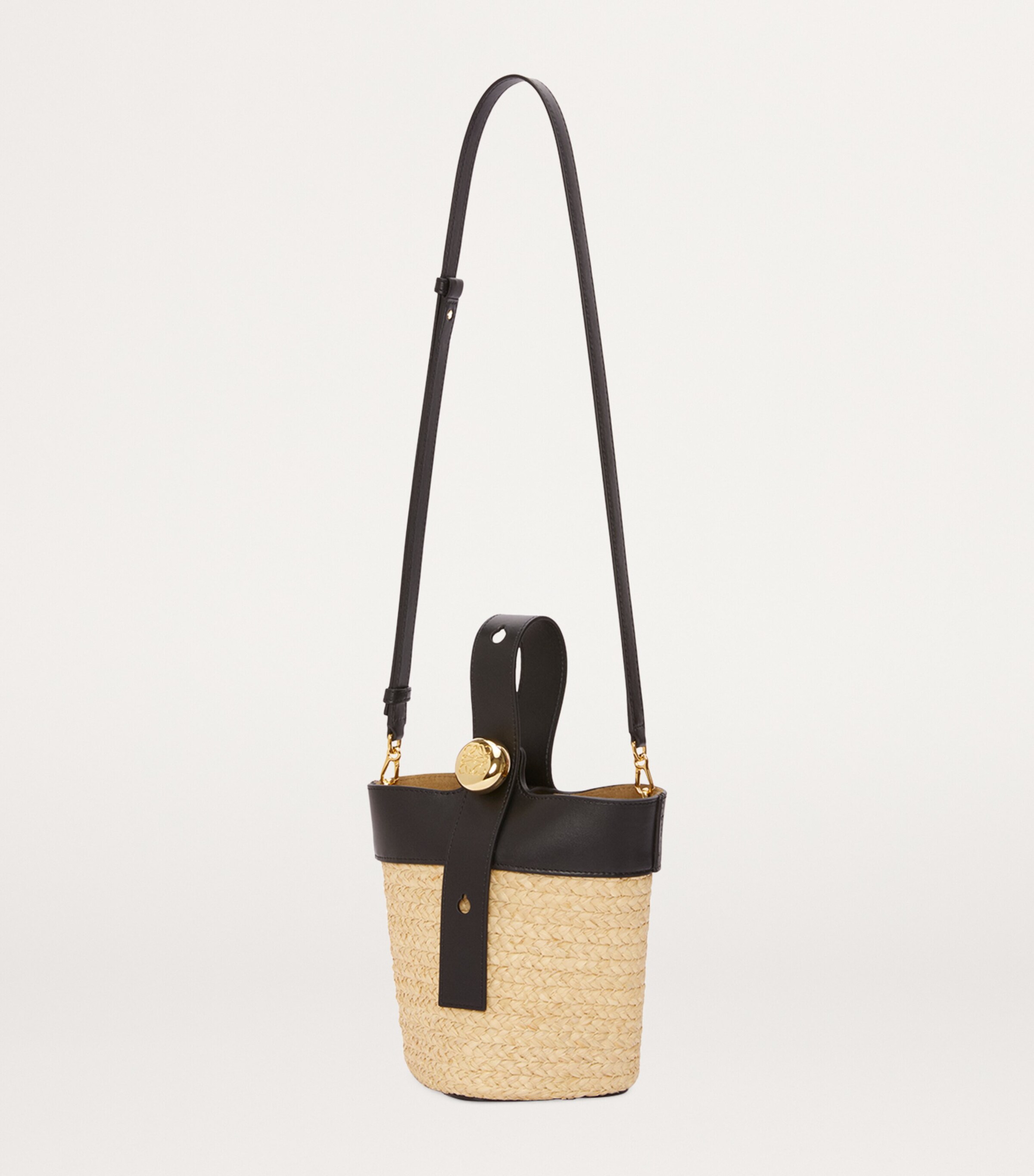 LOEWE Beige Mini Raffia Pebble Bucket Bag | Harrods UK