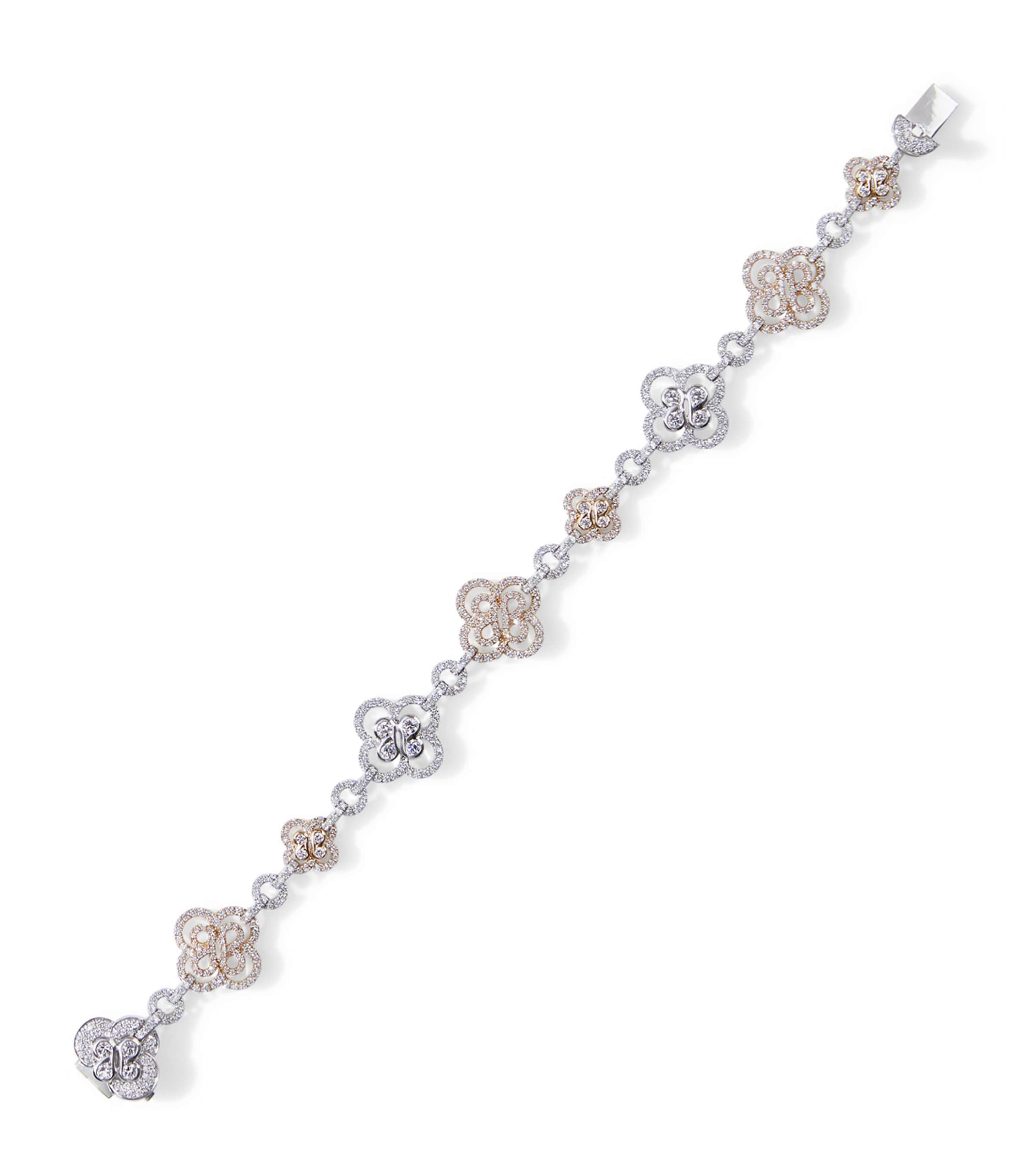 Boodles Rose Gold, Platinum and Diamond Be Boodles Bracelet | Harrods US
