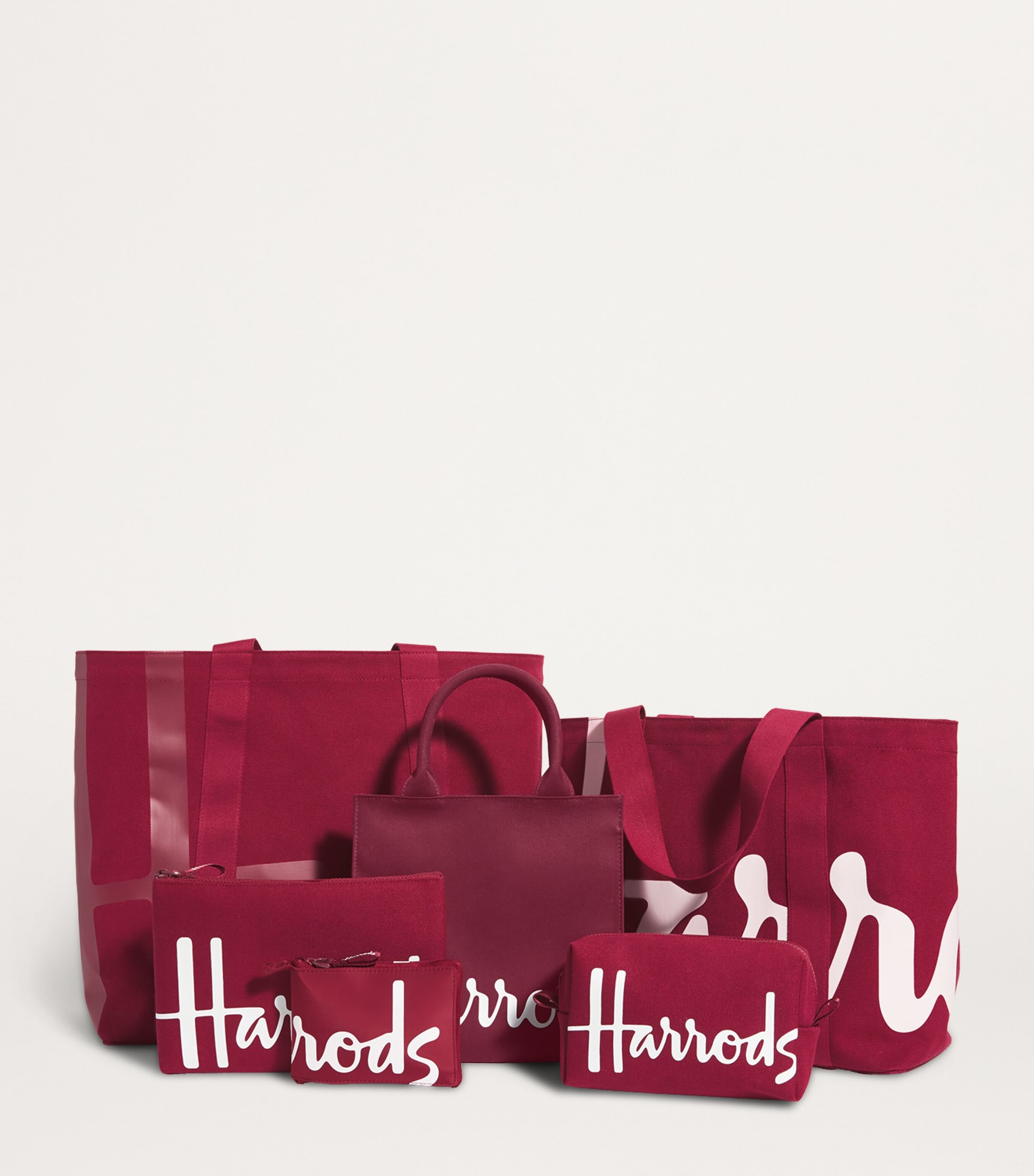 Harrods Burgundy Logo Pocket Shopper Bag | Harrods CN