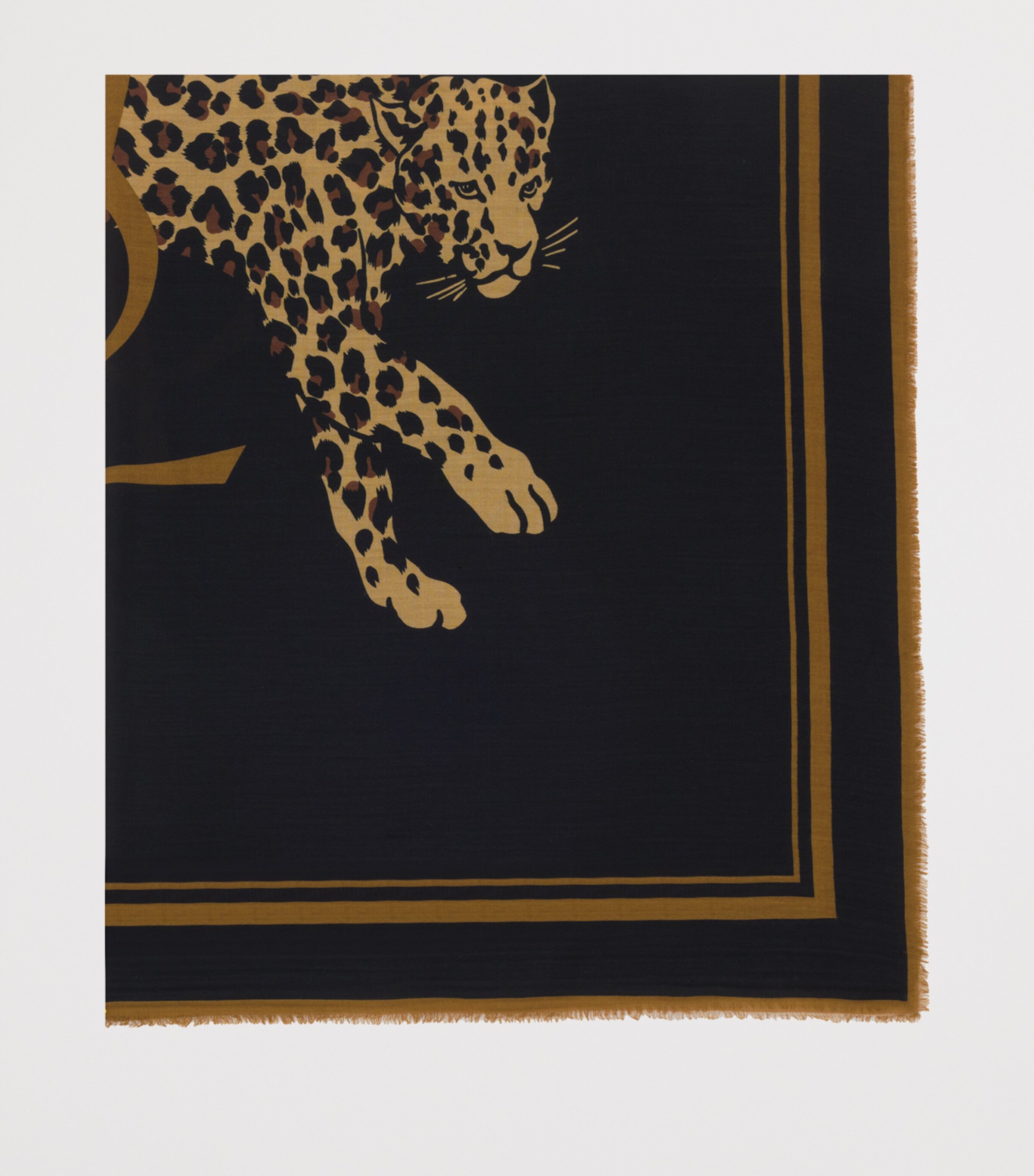 Saint Laurent Black Wool Leopard Grande Carre Scarf | Harrods ZA