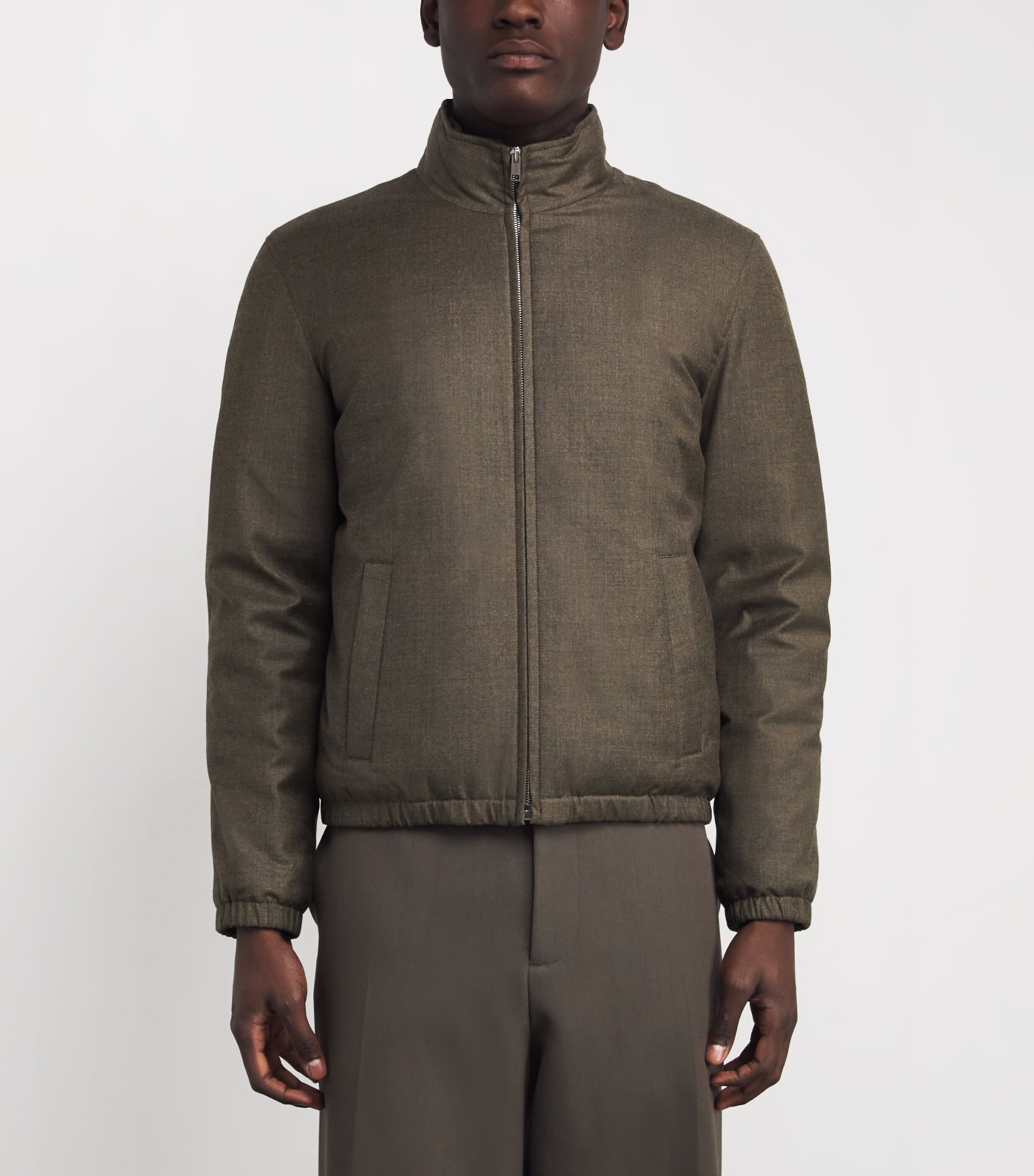 Yves Salomon Brown Down Wool-Silk Storm System Mink-Trim Jacket ...