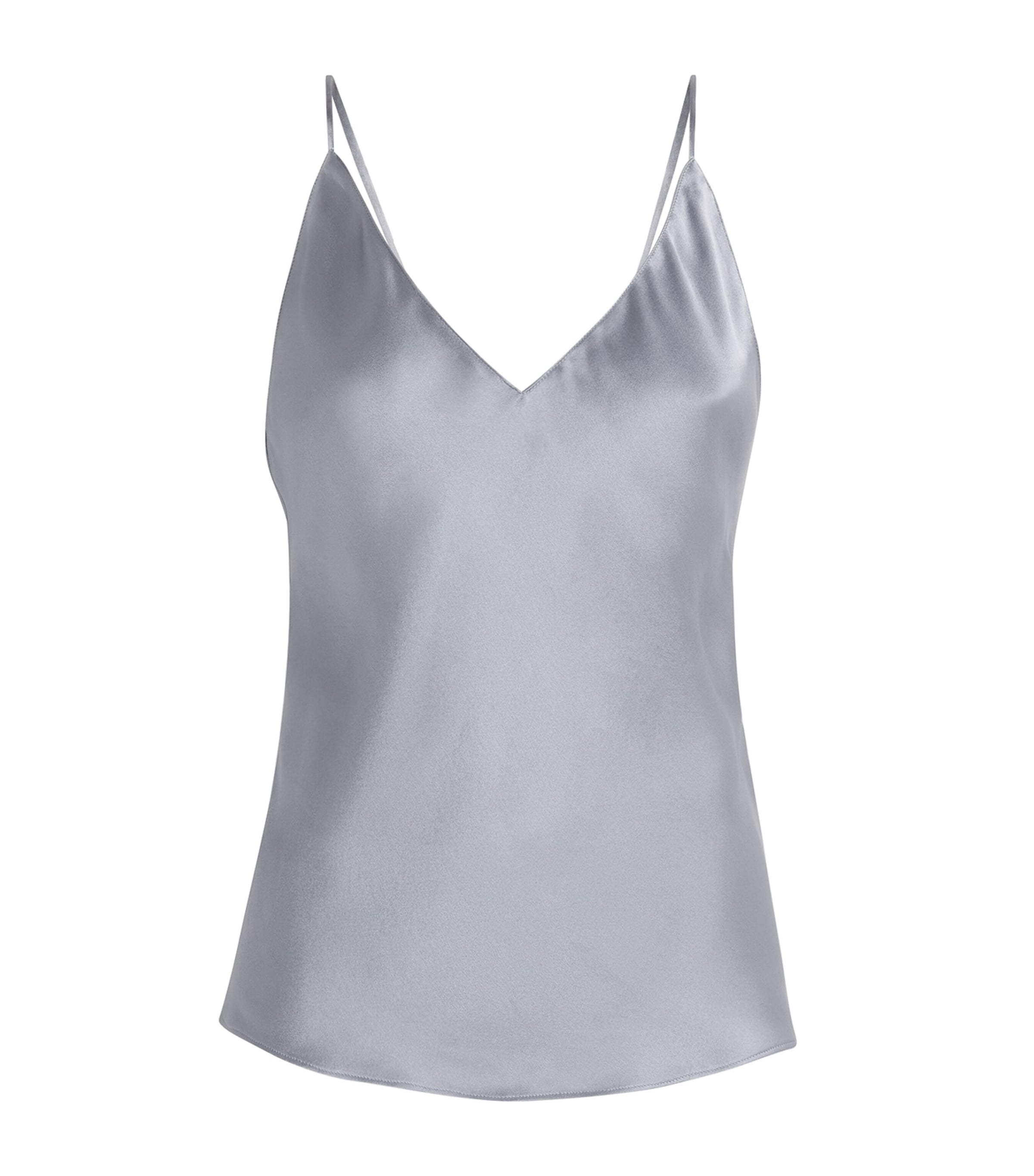 ANINE BING Blue Silk V-Neck Cami Top | Harrods HK