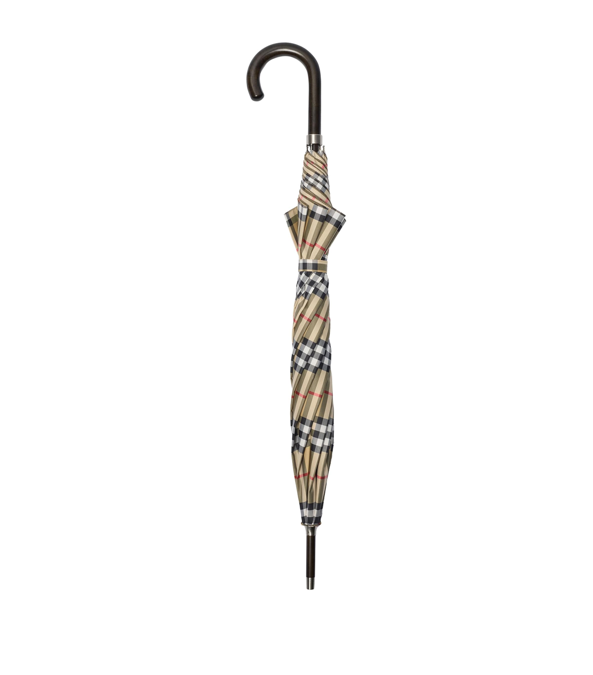 Burberry Beige Maple Wood Check Walking Umbrella | Harrods DE