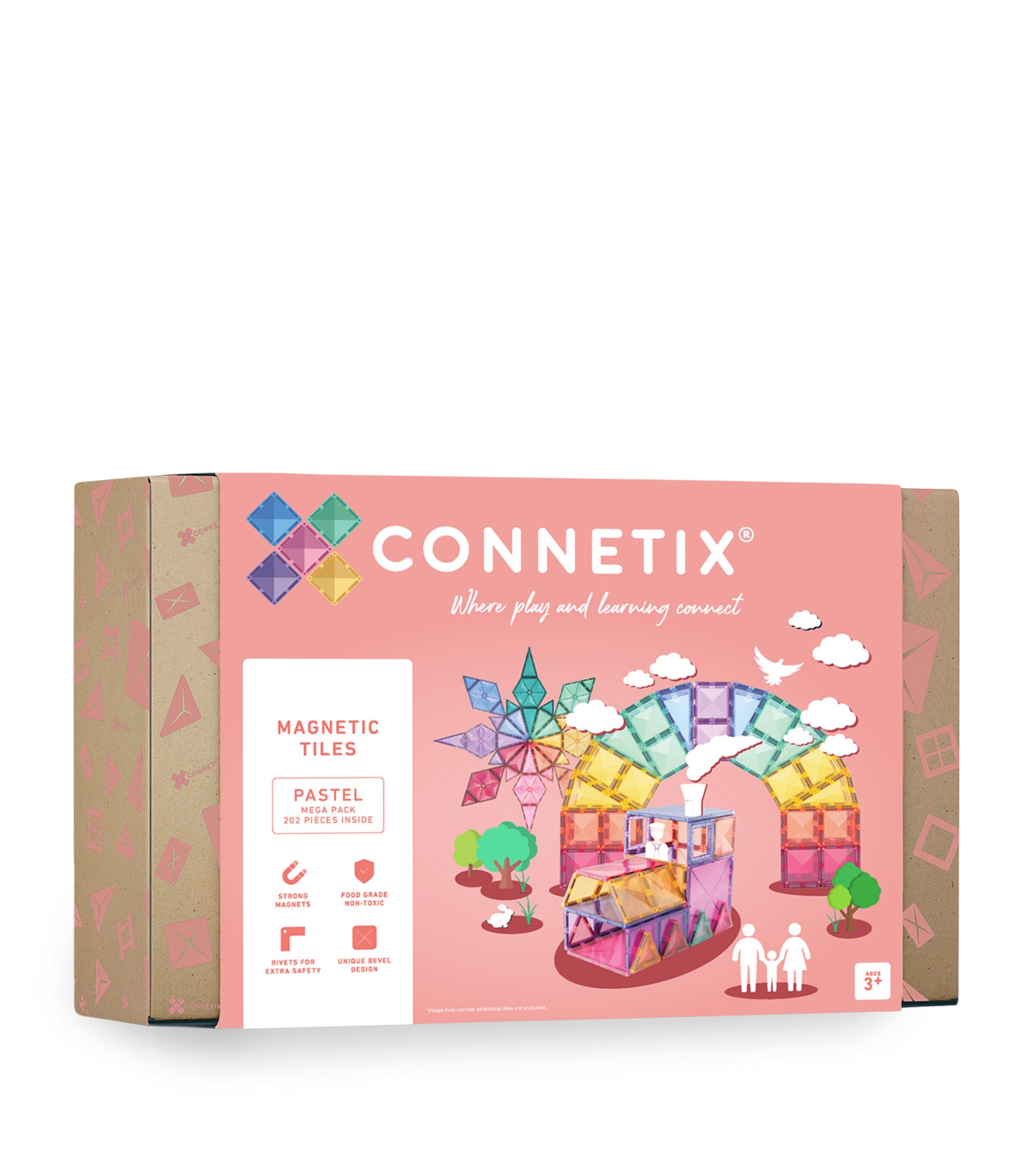 Connetix Tiles Pastel Mega Pack Play Set In Red | ModeSens