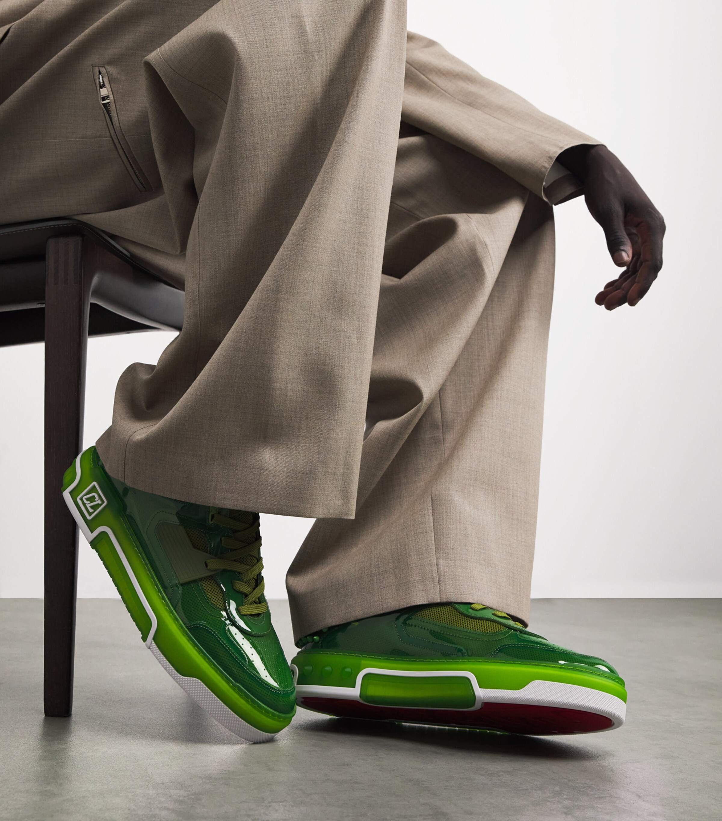 Christian Louboutin Green Astrocool PVC-Leather Sneakers | Harrods UK