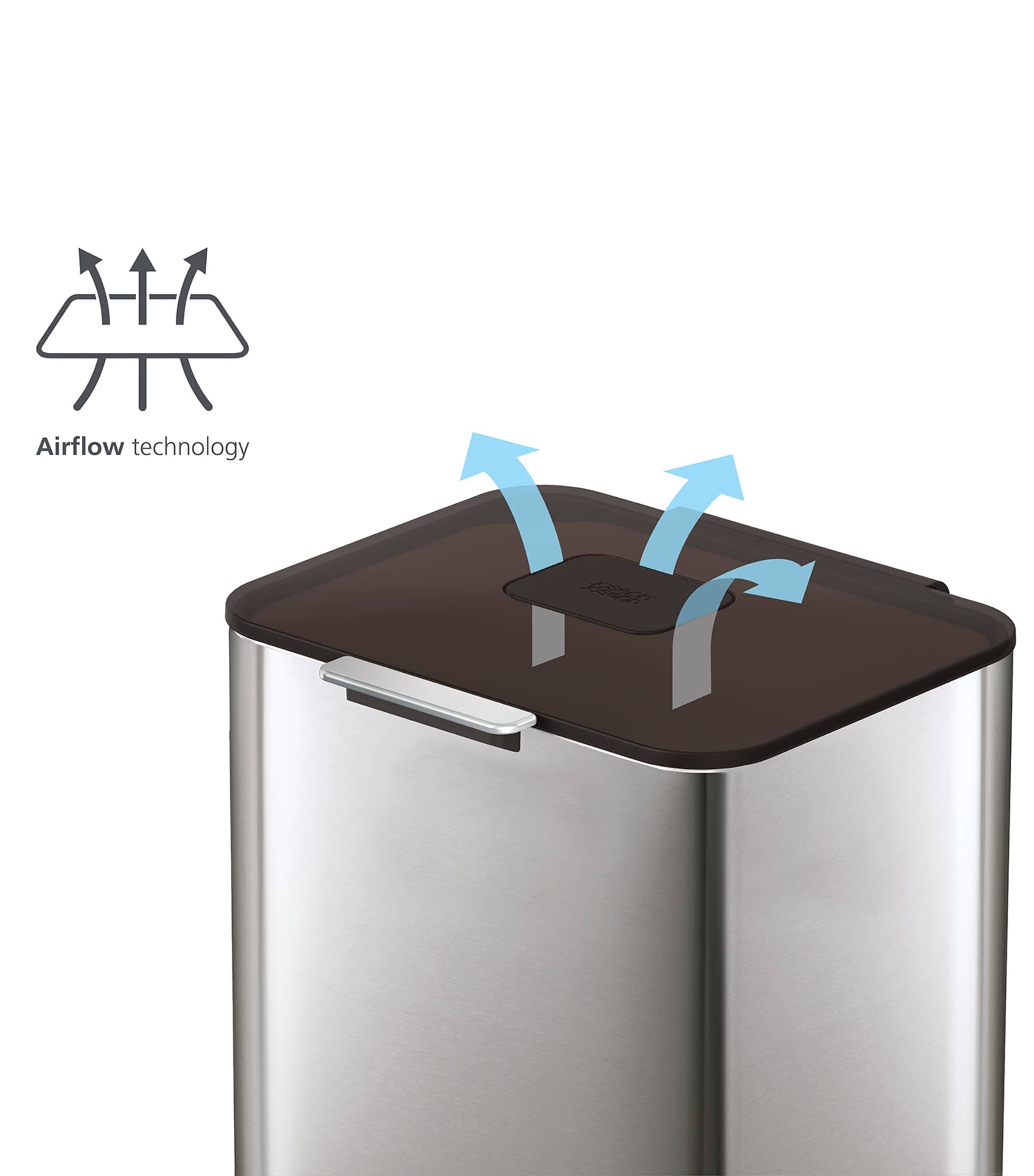Joseph Joseph Stainless Steel Totem Bin (60L) | Harrods UK