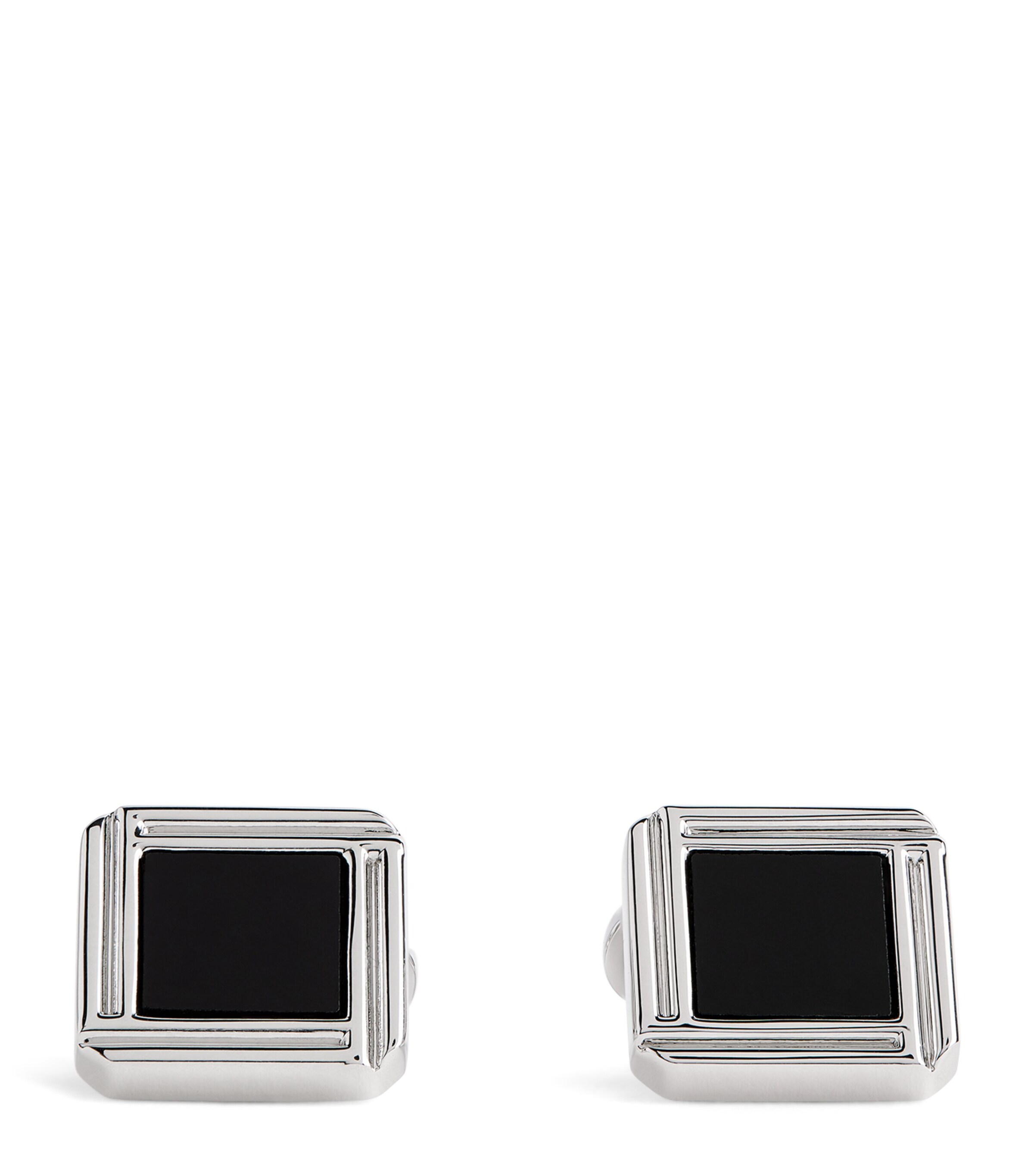 Babette Wasserman Rhodium-Plated Celtic Onyx Cufflinks | Harrods AU