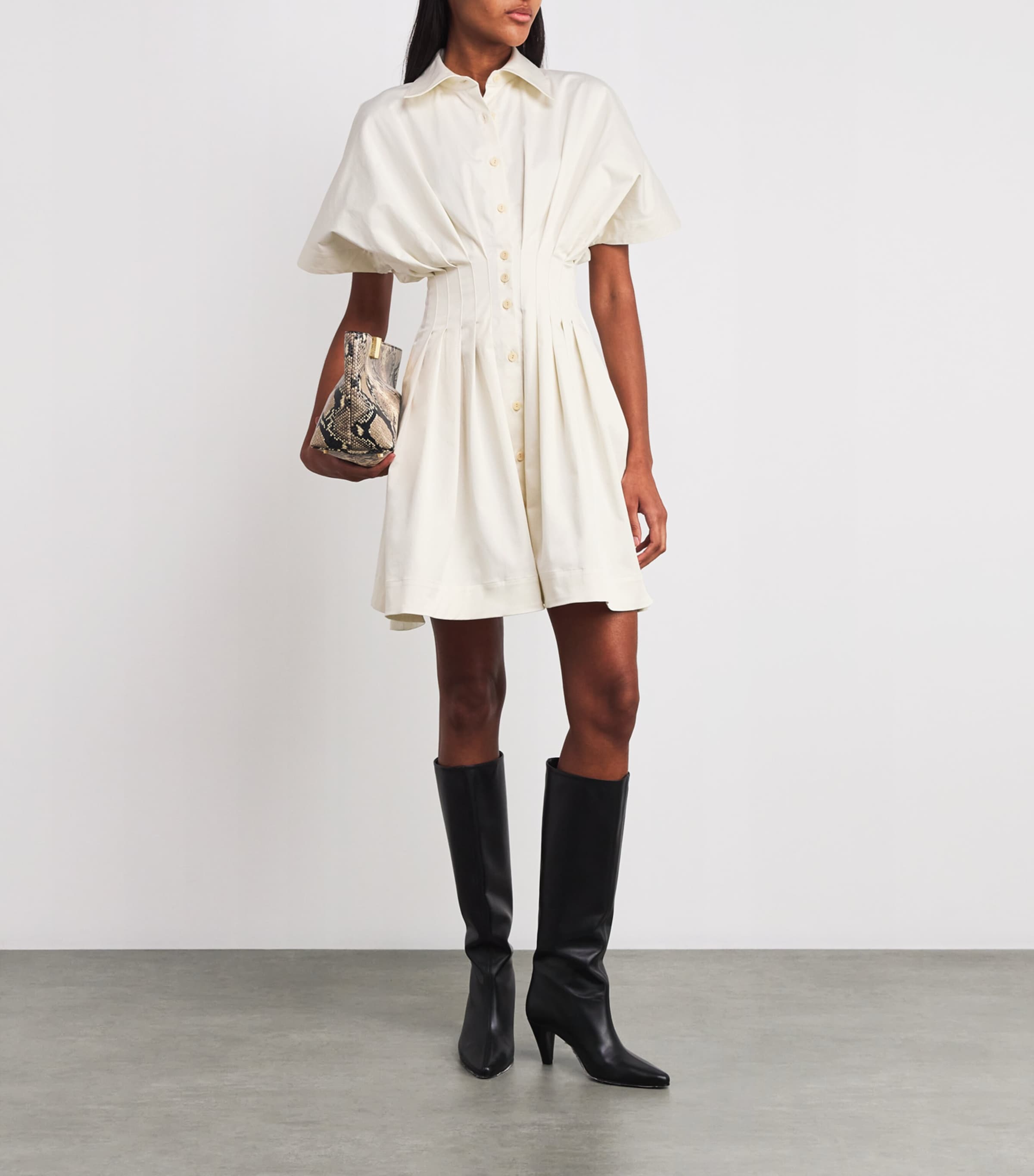 Palmer//Harding Ivory Stretch-Cotton Courage Mini Dress | Harrods PR