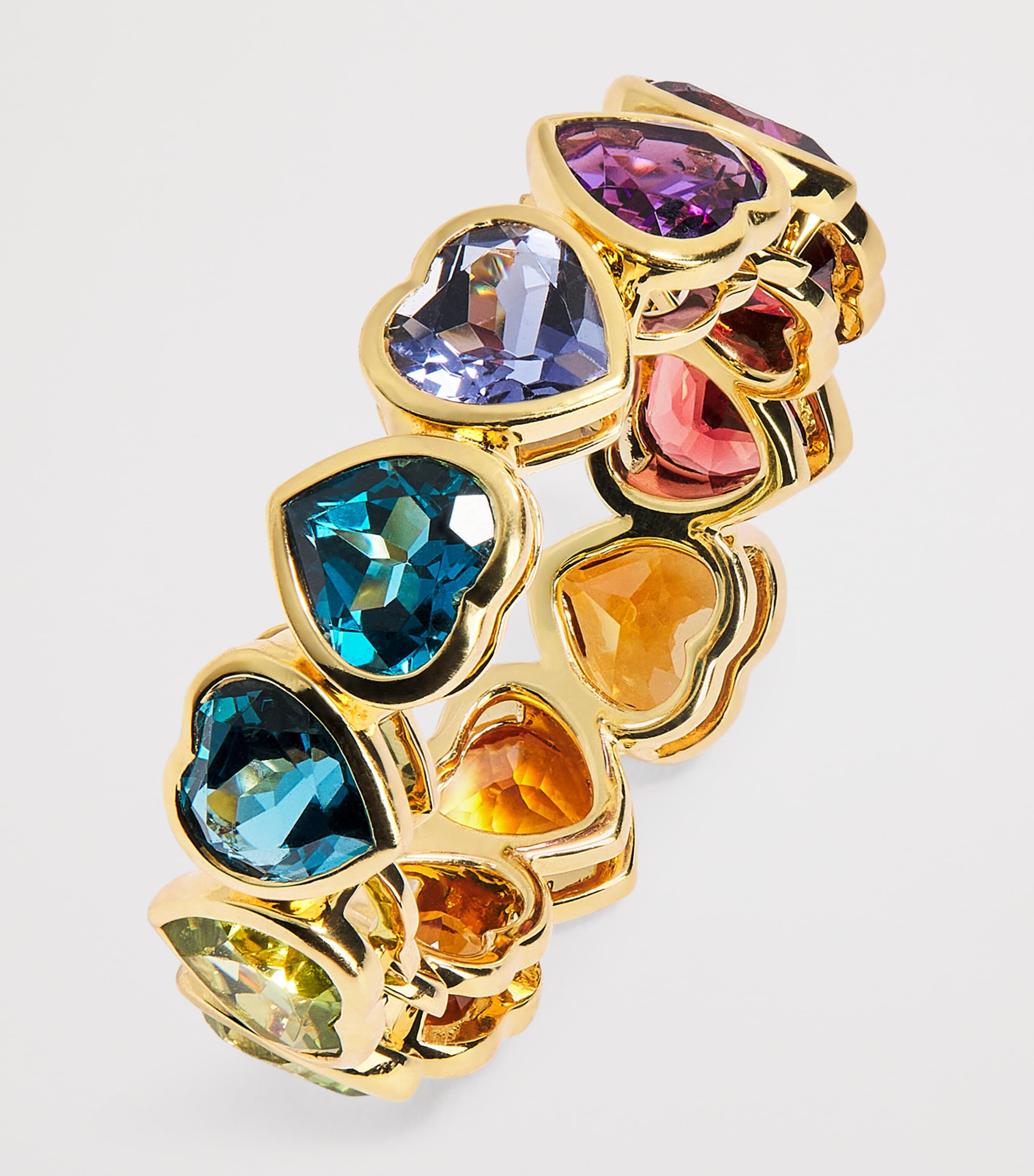 Emily P. Wheeler Yellow Gold and Multi-Gemstone I Heart Rainbow Ring ...