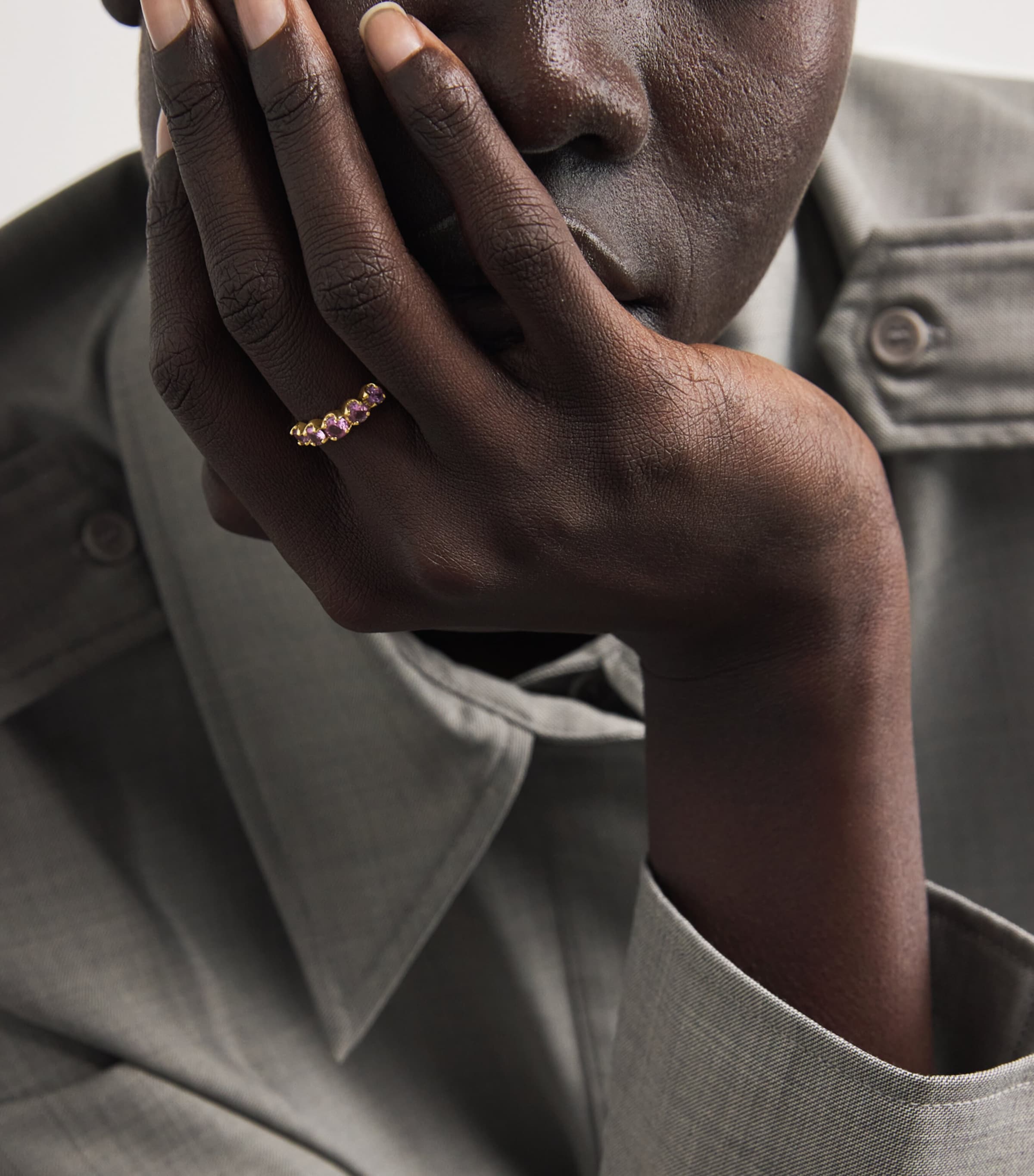 Jennifer Meyer Yellow Gold and Sapphire Graduated Ring | Harrods HK