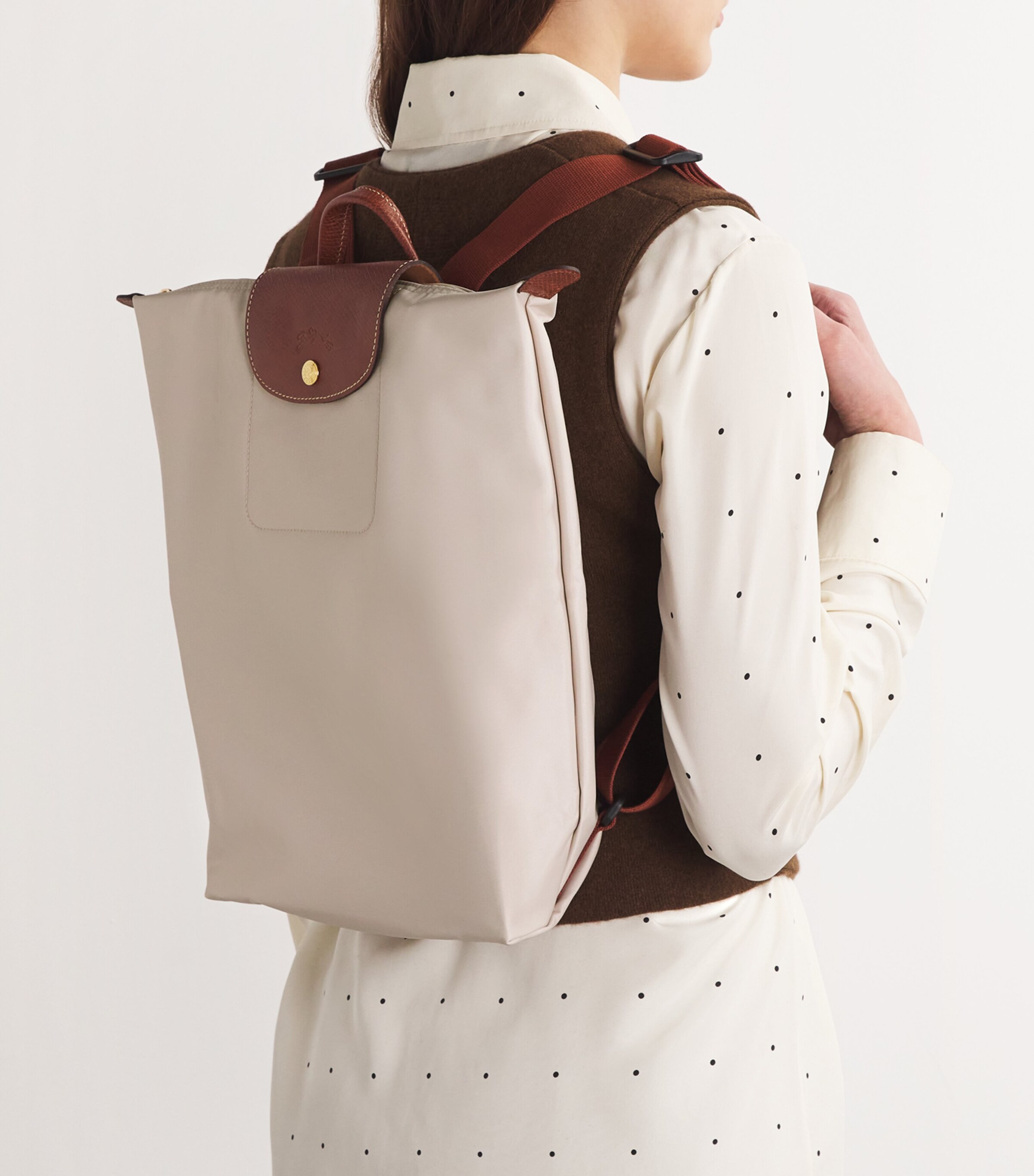 Longchamp Ivory Le Pliage Original Backpack | Harrods UK