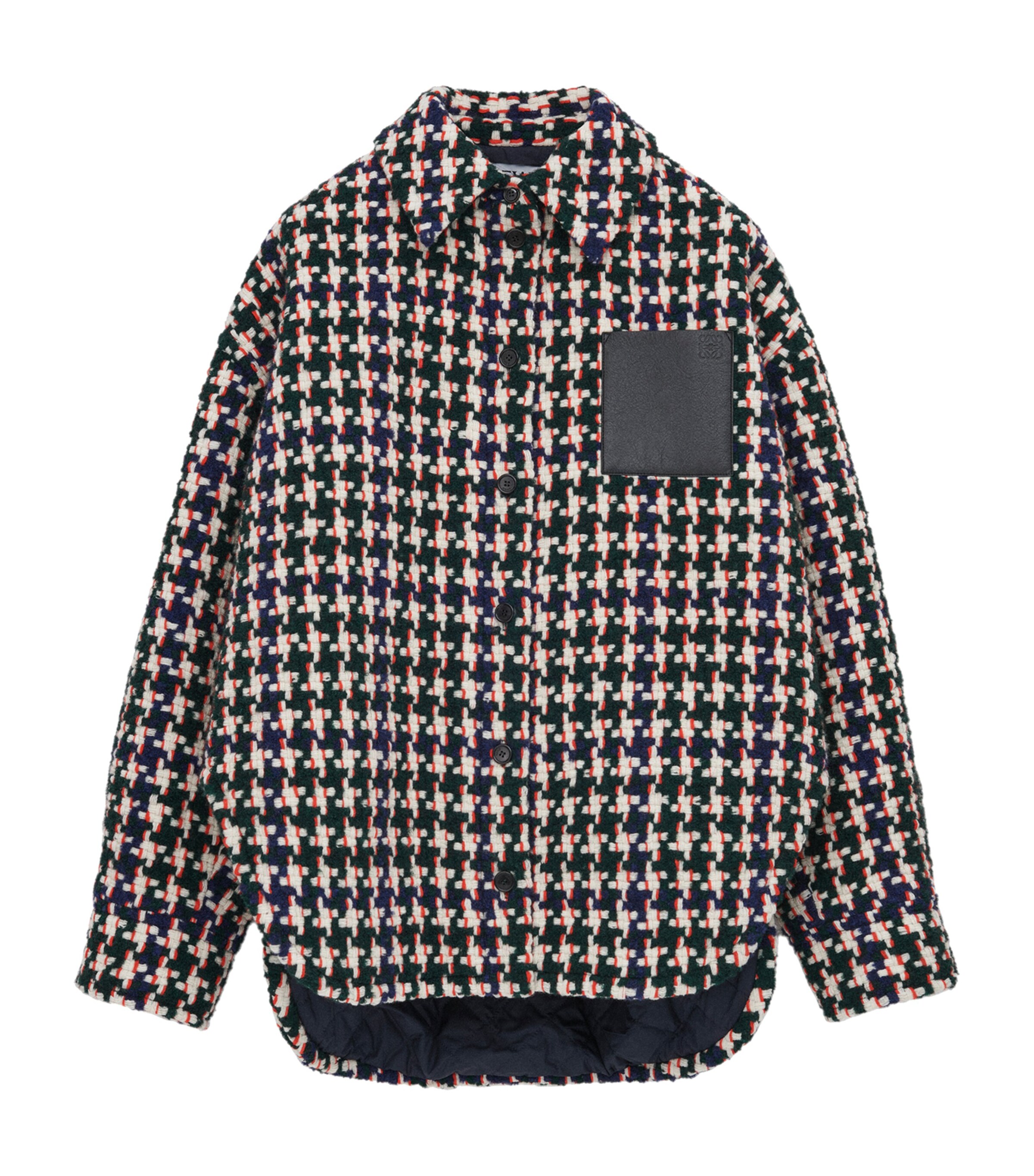 LOEWE Green Tweed Houndstooth Overshirt | Harrods US