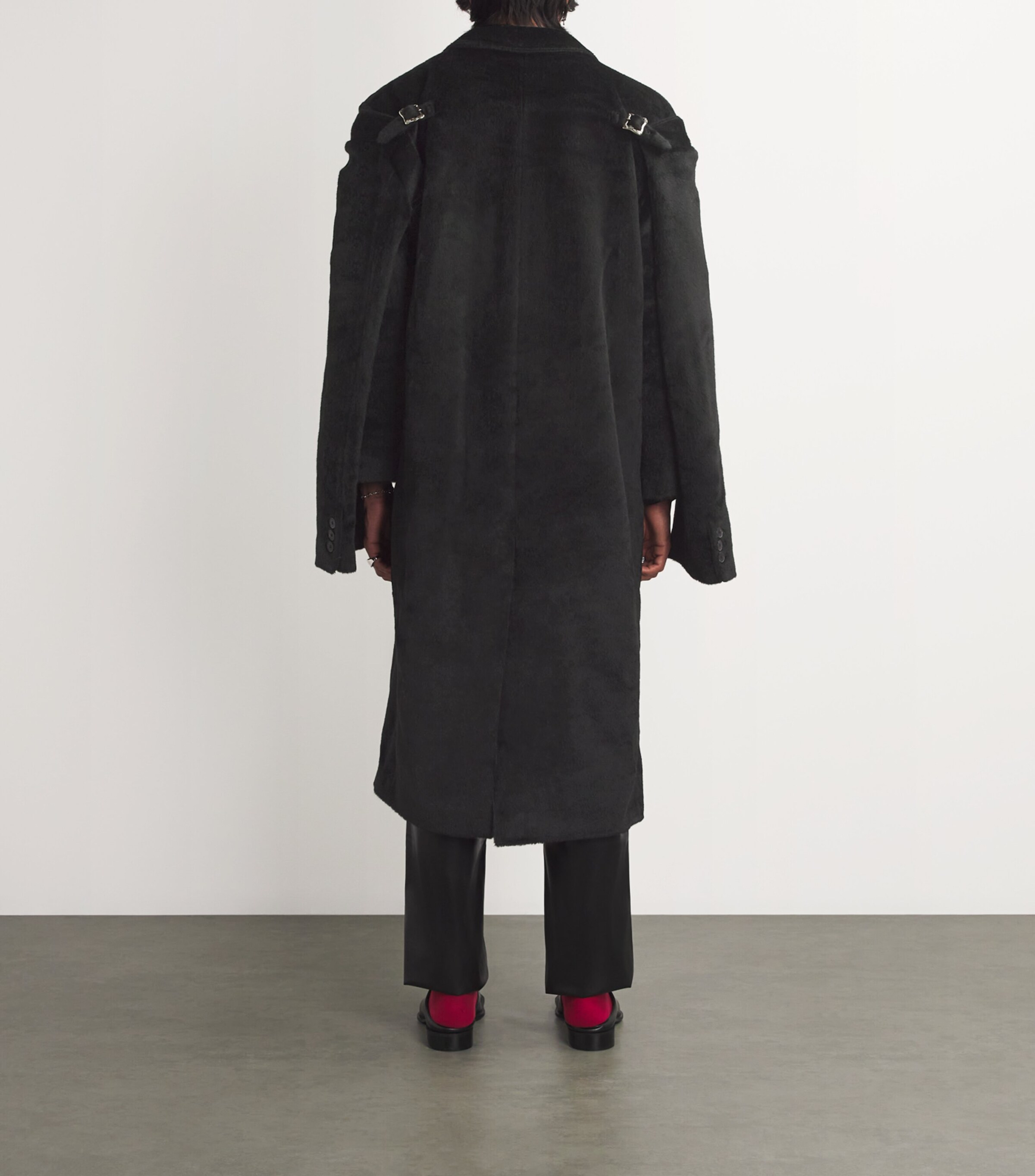 Enfants Riches Déprimés Black Suri Alpaca-Wool Buckle-Detail Overcoat ...