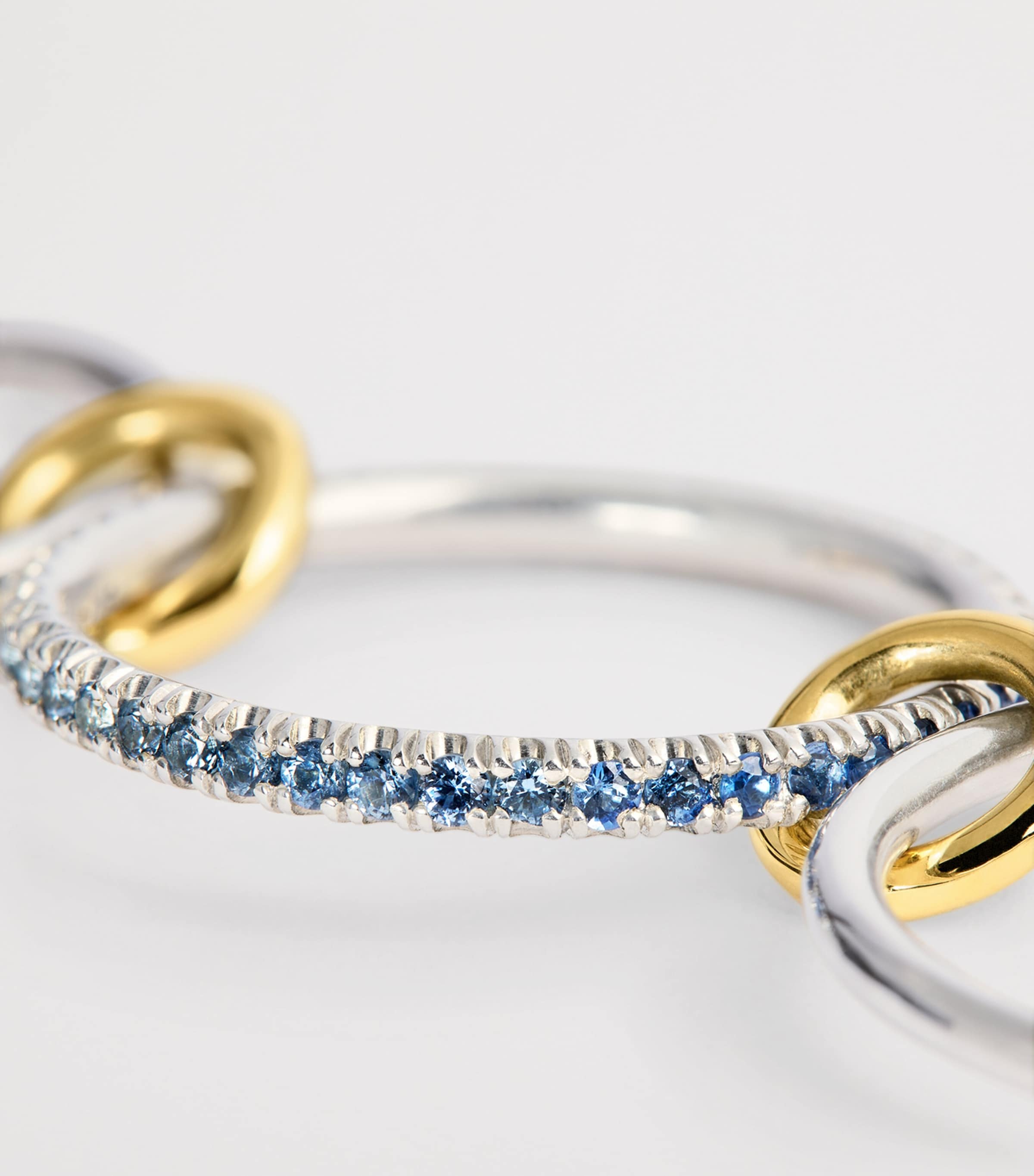 Spinelli Kilcollin Sterling Silver, Yellow Gold and Sapphire Tigris Blue Ombré Ring | Harrods HK