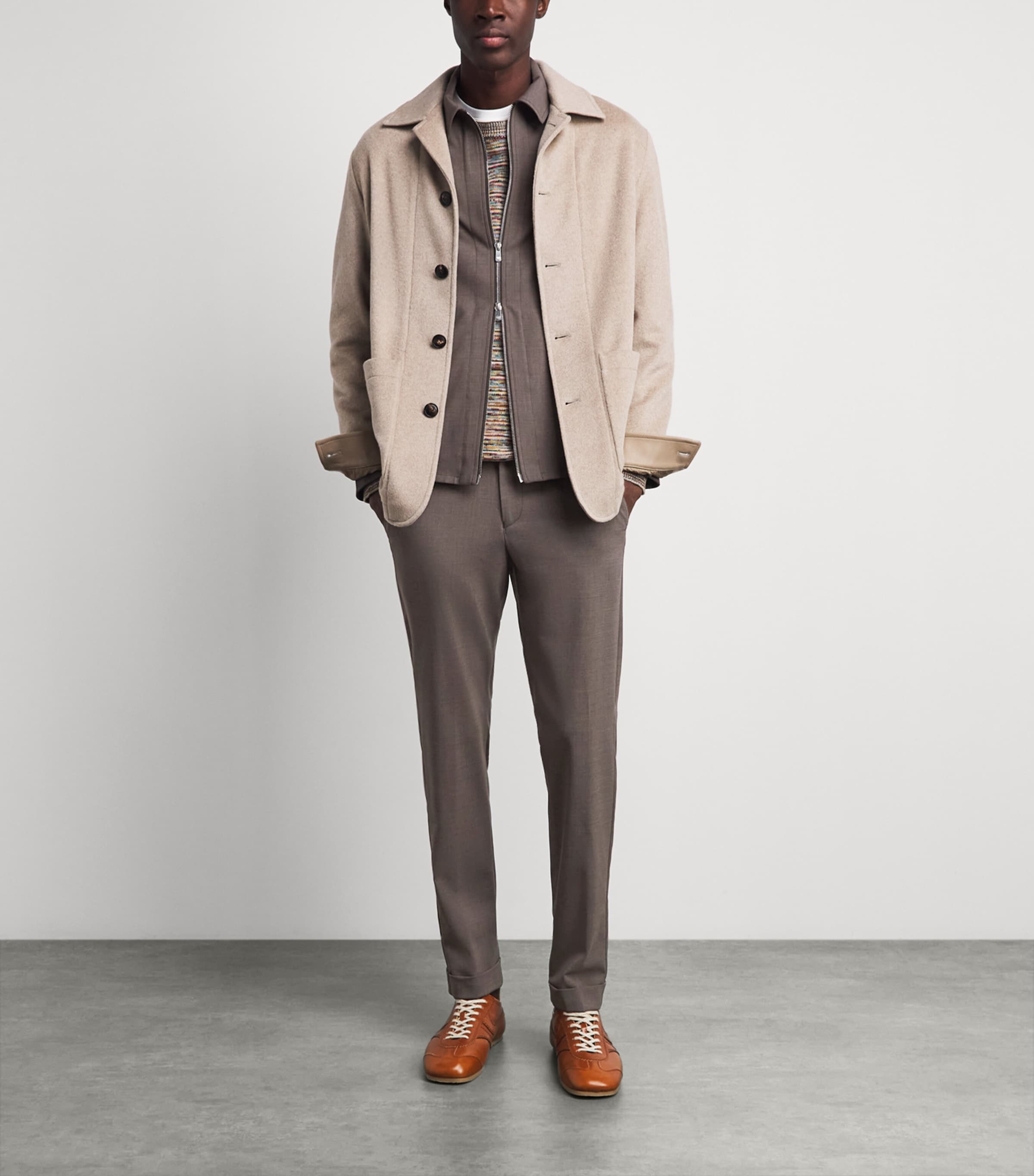 Marco Pescarolo Brown Virgin Wool Drawstring Trousers | Harrods UK