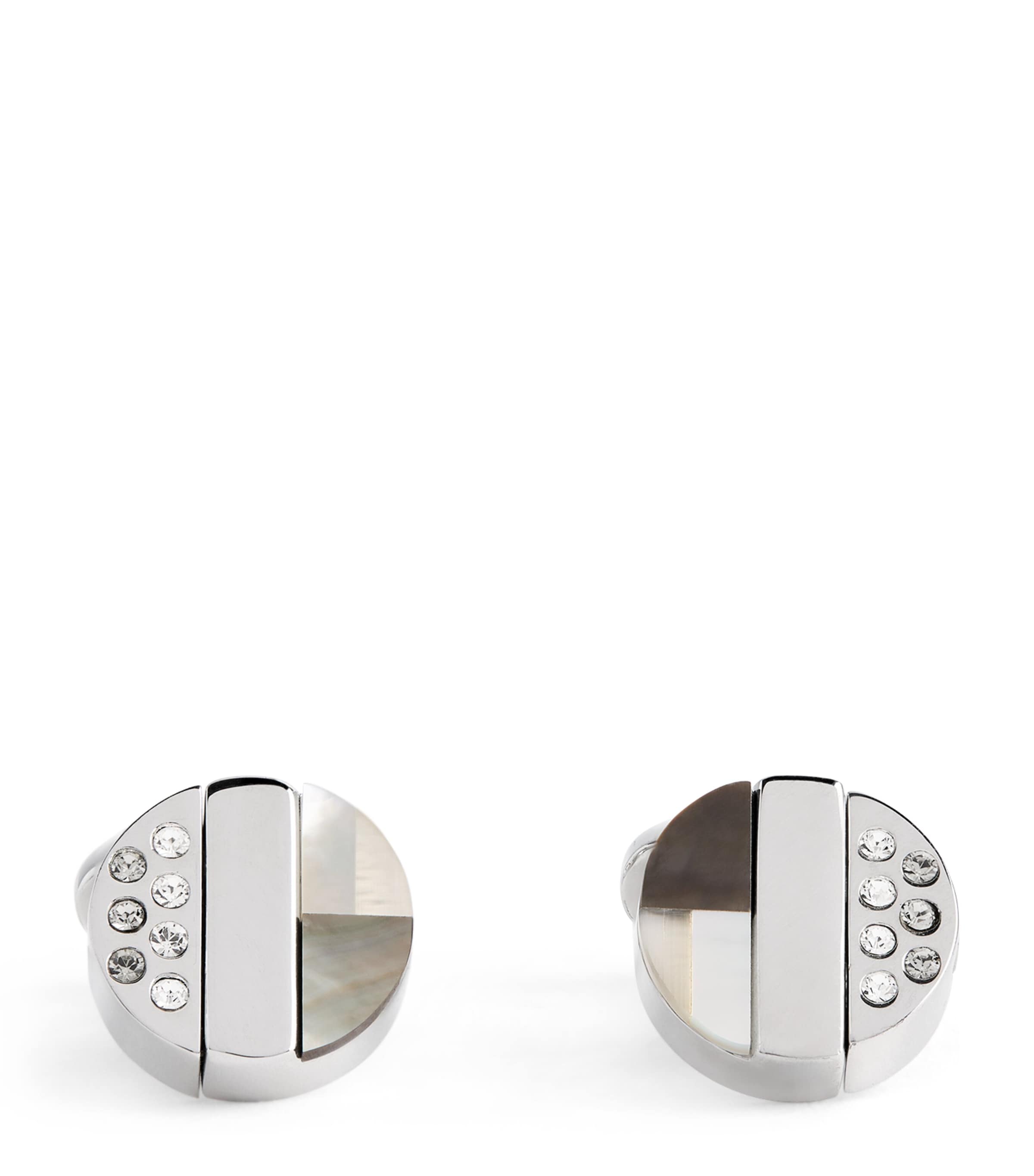 Babette Wasserman Rhodium-Plated Rotary Cufflinks | Harrods UK