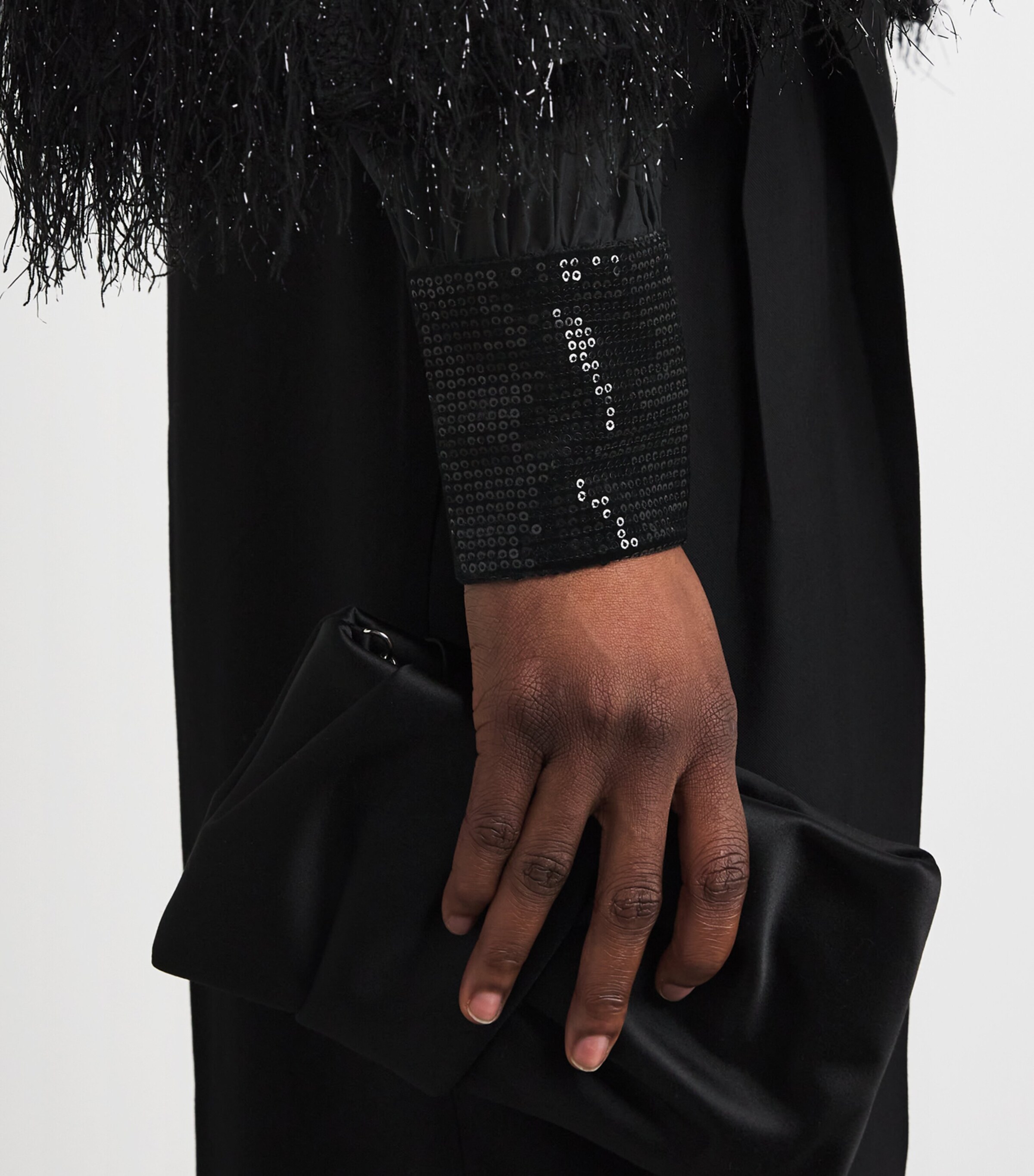 ME+EM Black Sequinned Layering Blouse | Harrods AU