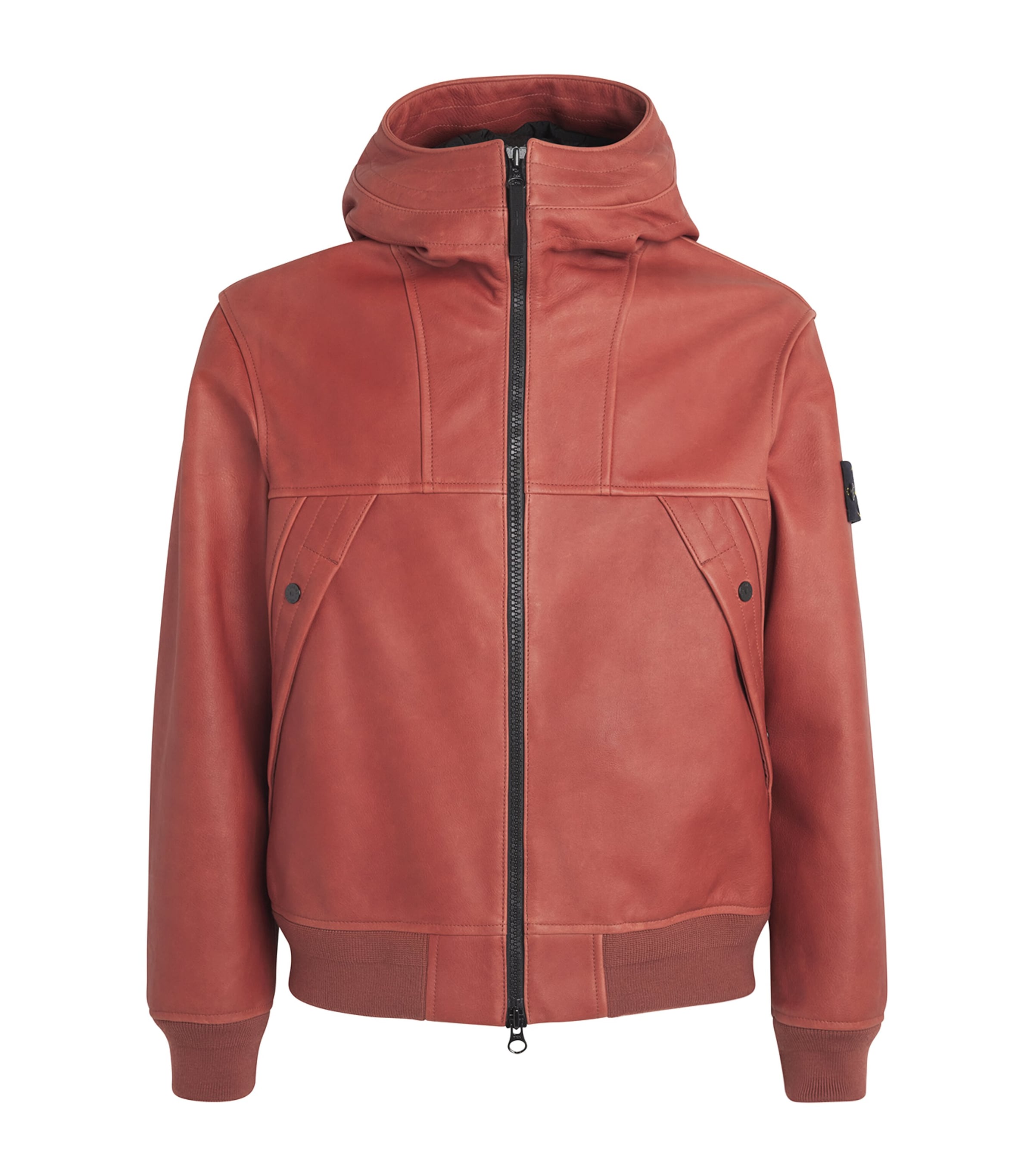 Stone Island Red Leather Jacket | Harrods UK