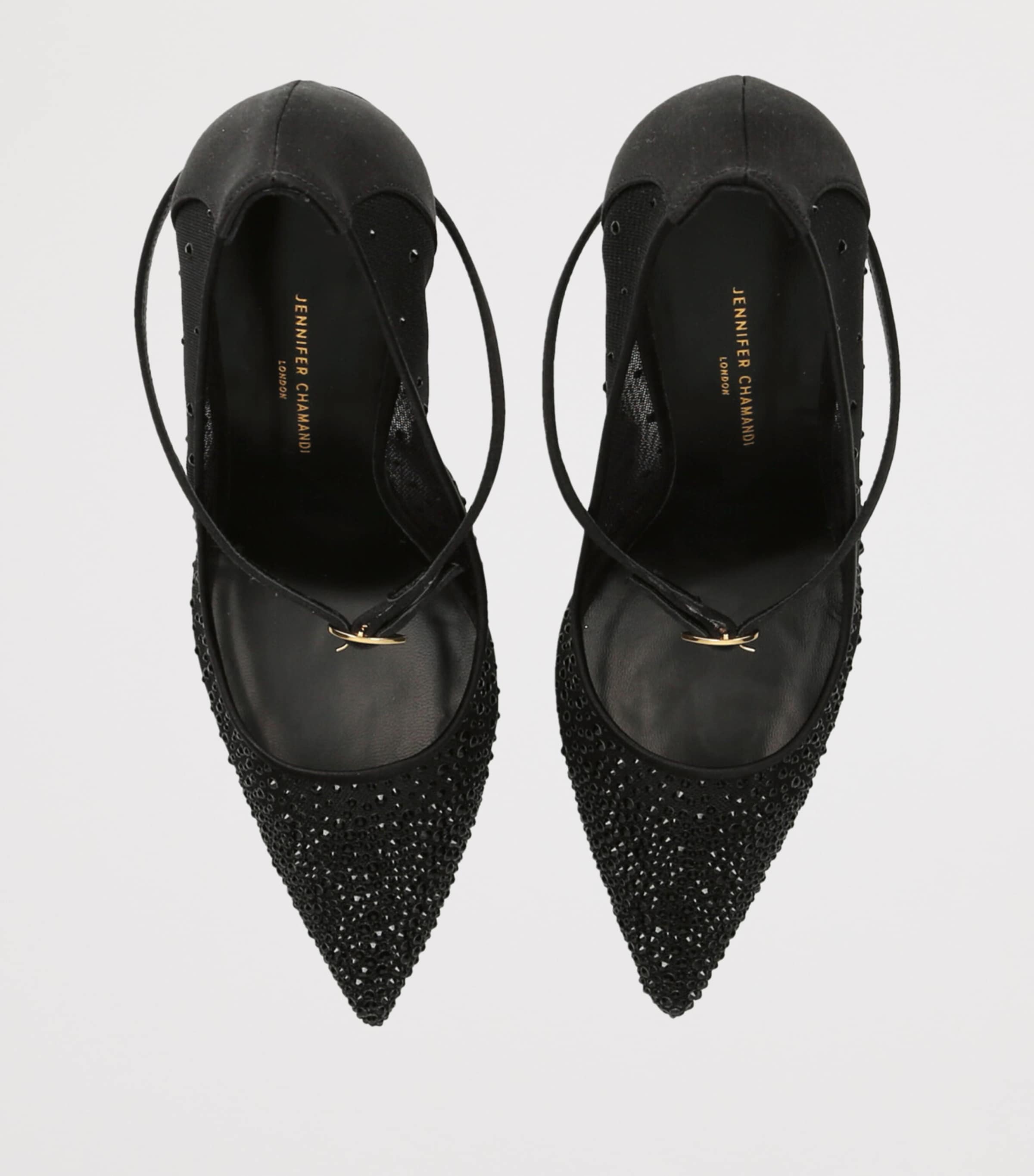 Jennifer Chamandi Black Embellished Lorenzo Pumps 105 | Harrods CA