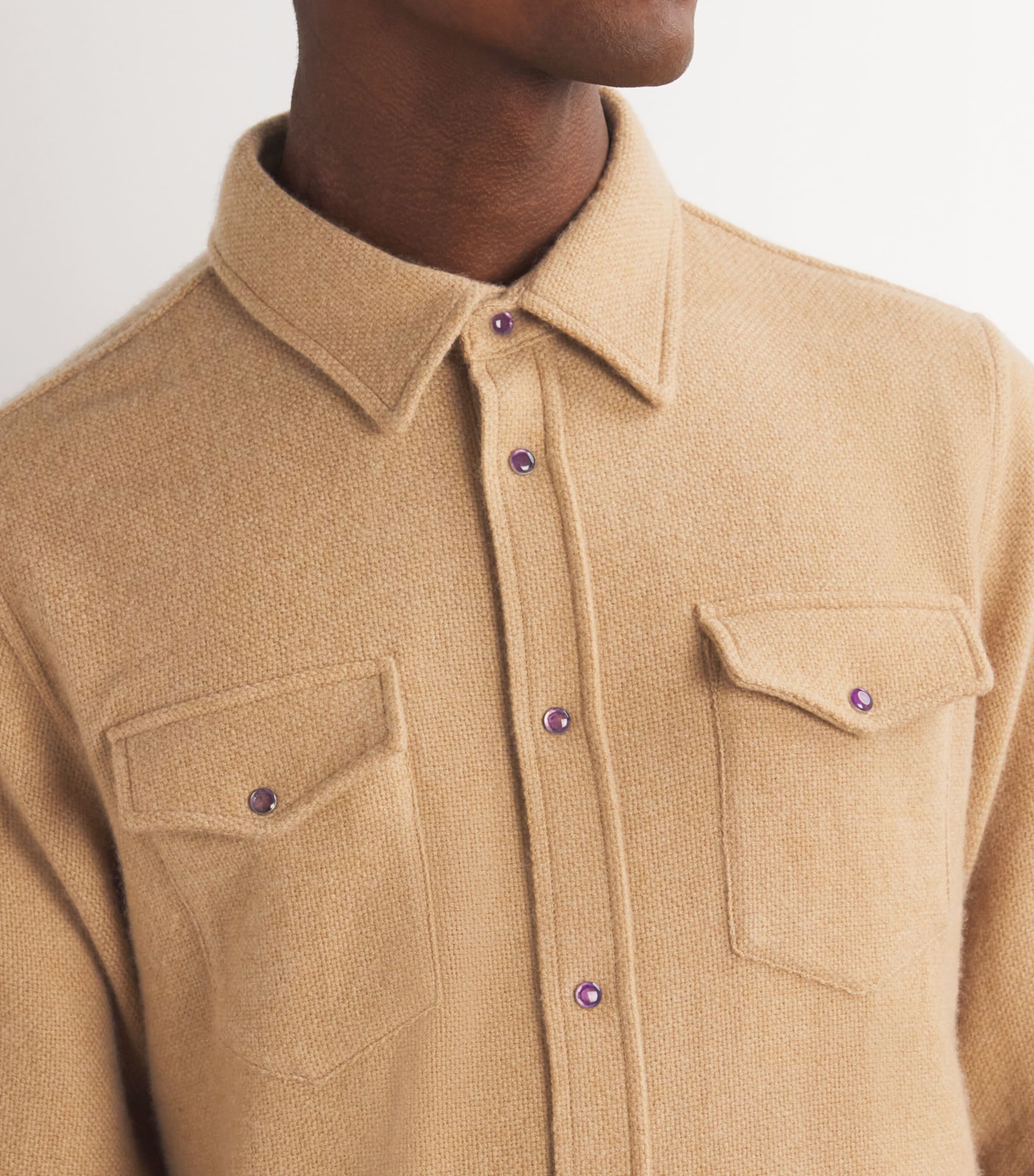 GOD'S TRUE CASHMERE Cashmere and Amethyst Bronze Shirt | Harrods US