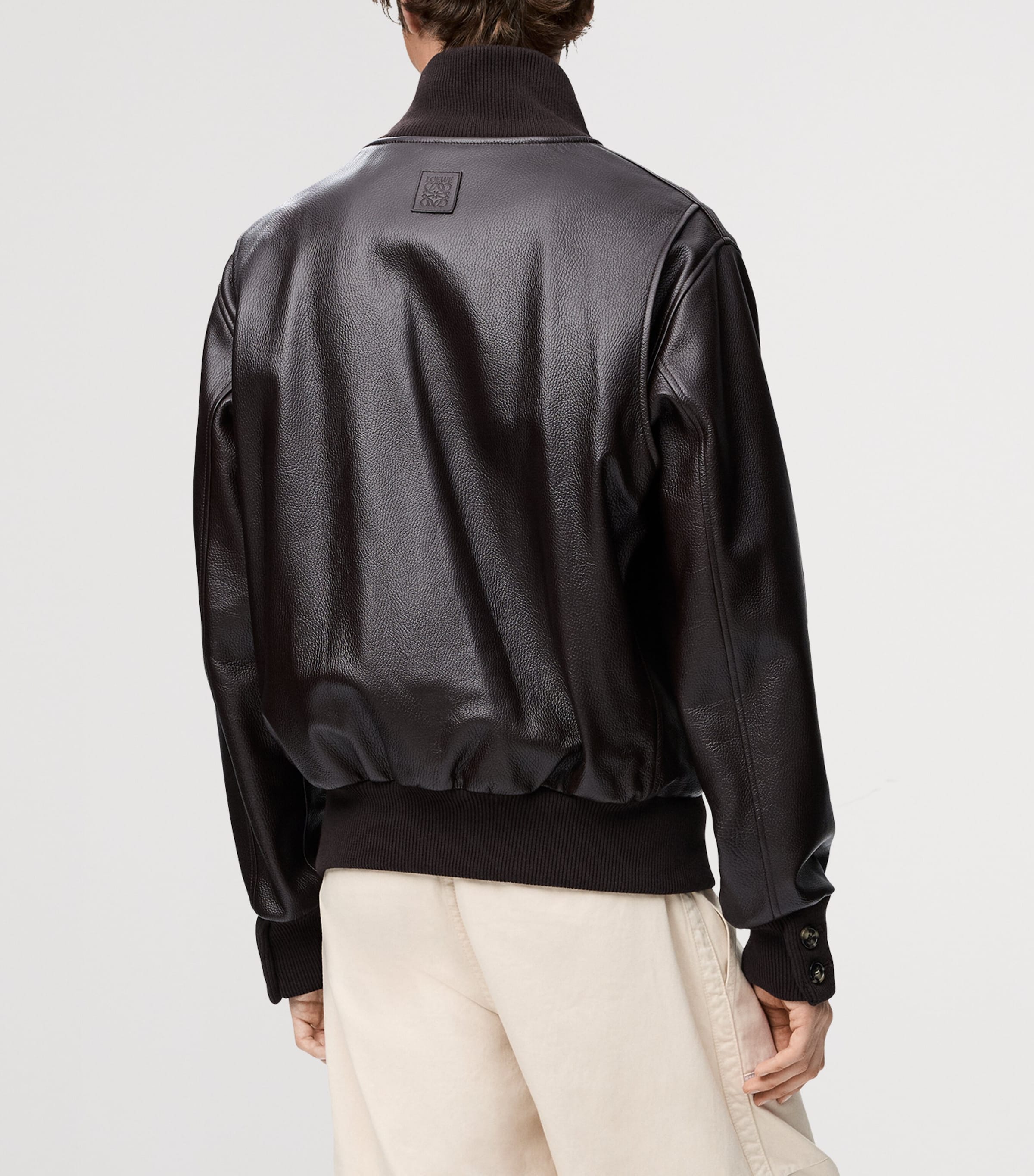 LOEWE Brown Leather Bomber Jacket | Harrods CA