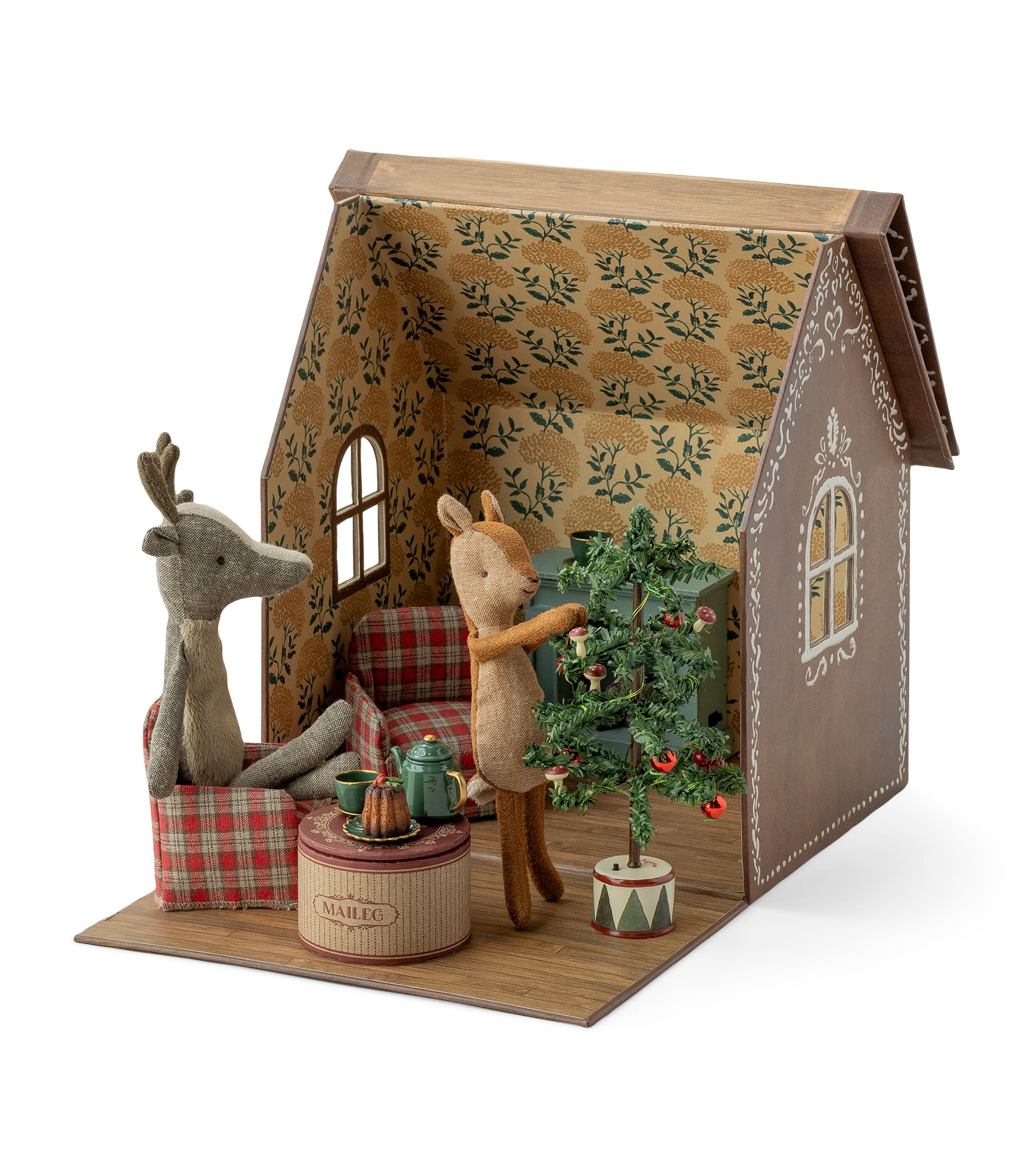 Maileg Deer Gingerbread House Set (25cm) | Harrods US