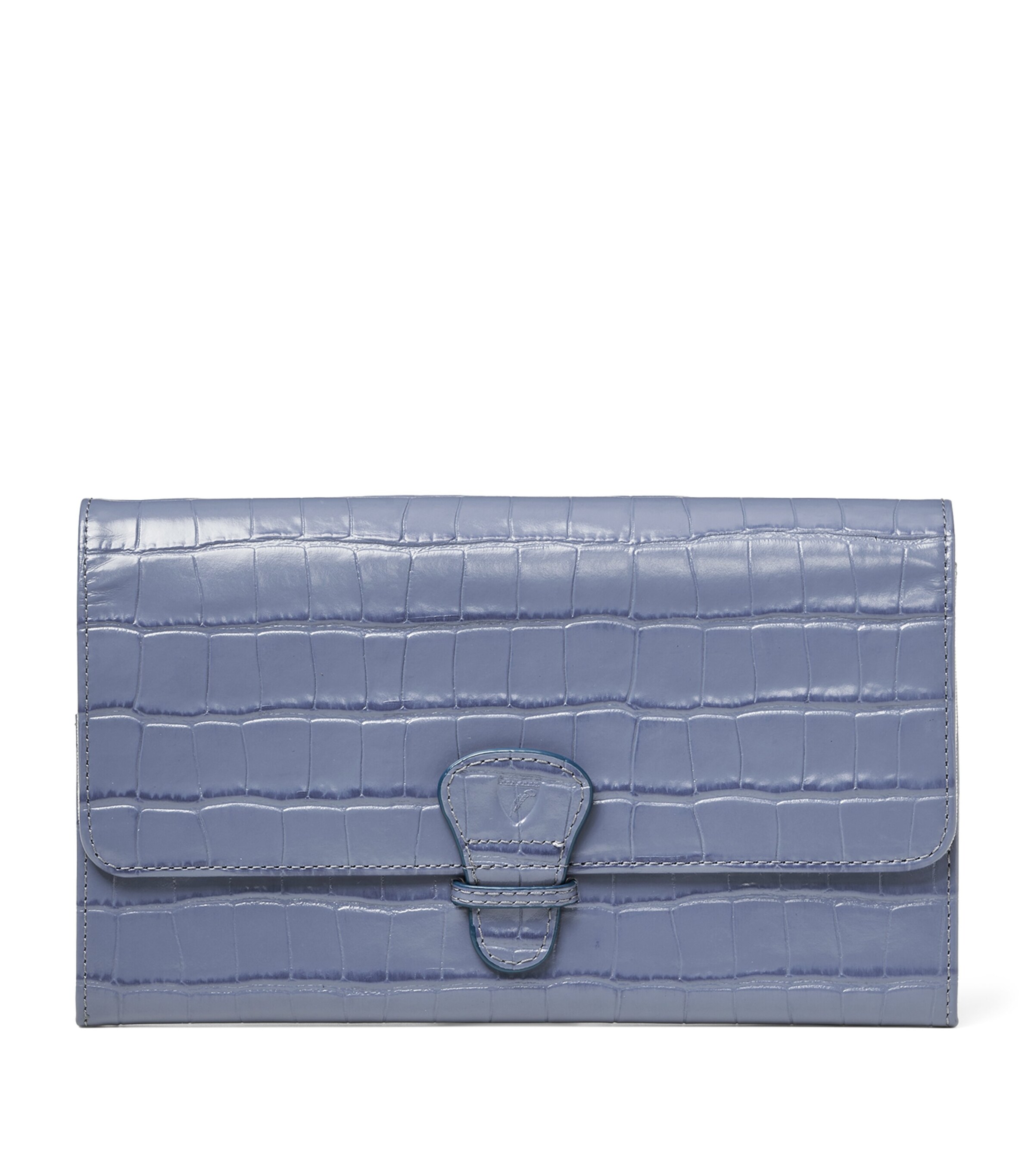 Aspinal Of London Blue Croc-Embossed Leather Classic Travel Wallet ...