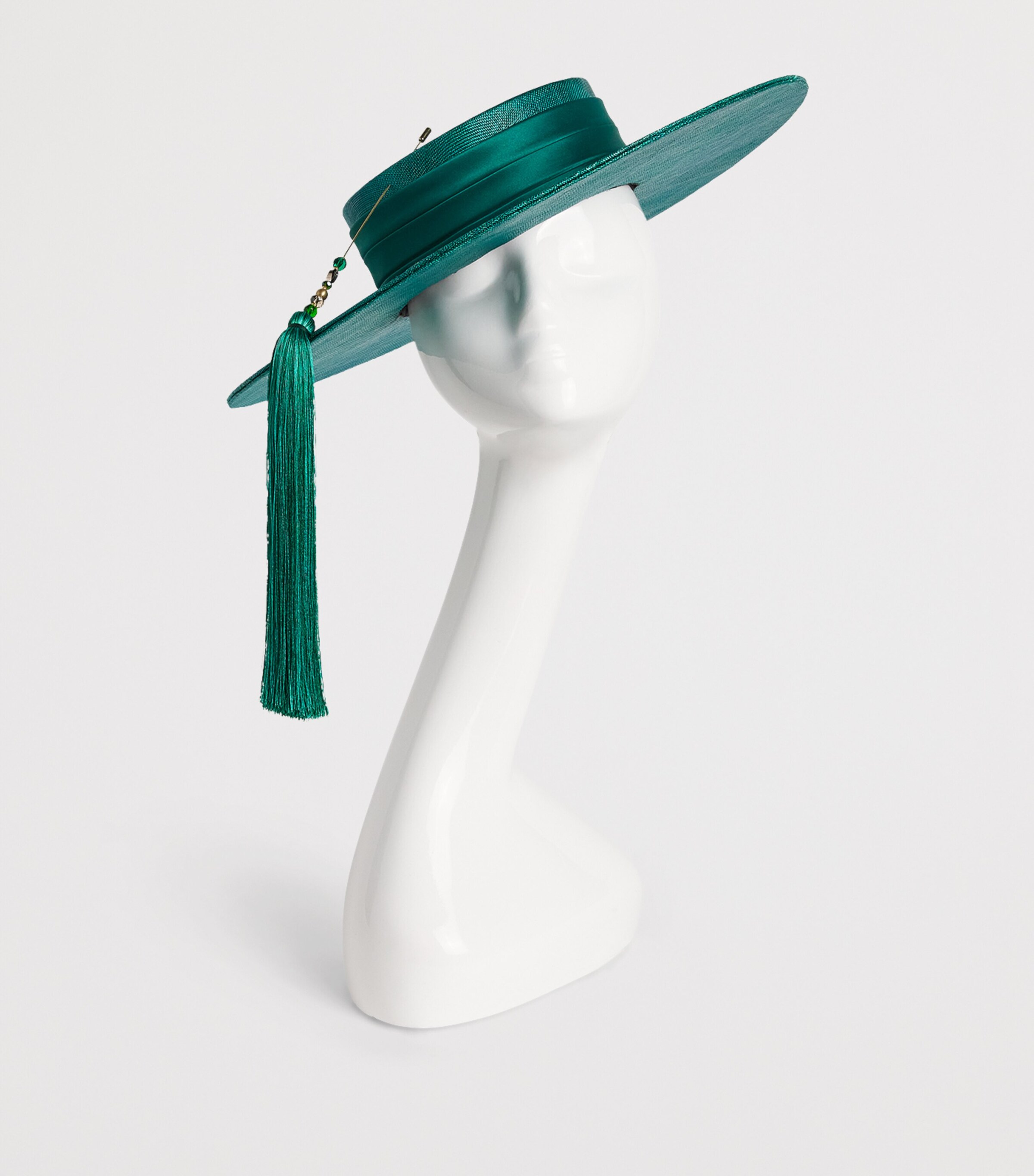 EMILY-LONDON Green Jewelled-Tassel Bow Hat | Harrods UK