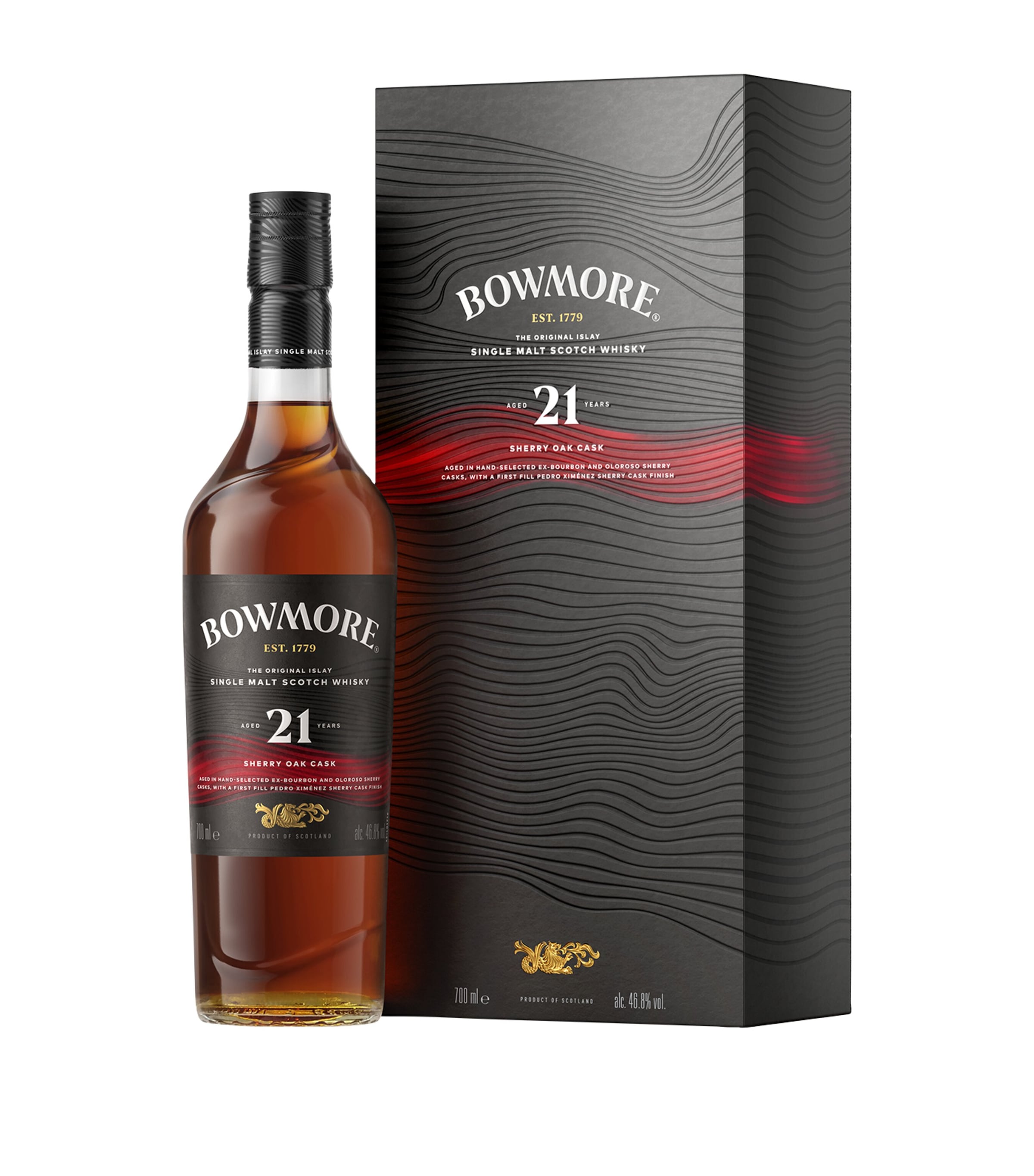Bowmore 21-Year-Old Sherry Oak Cask Single-Malt Scotch Whisky (70cl ...