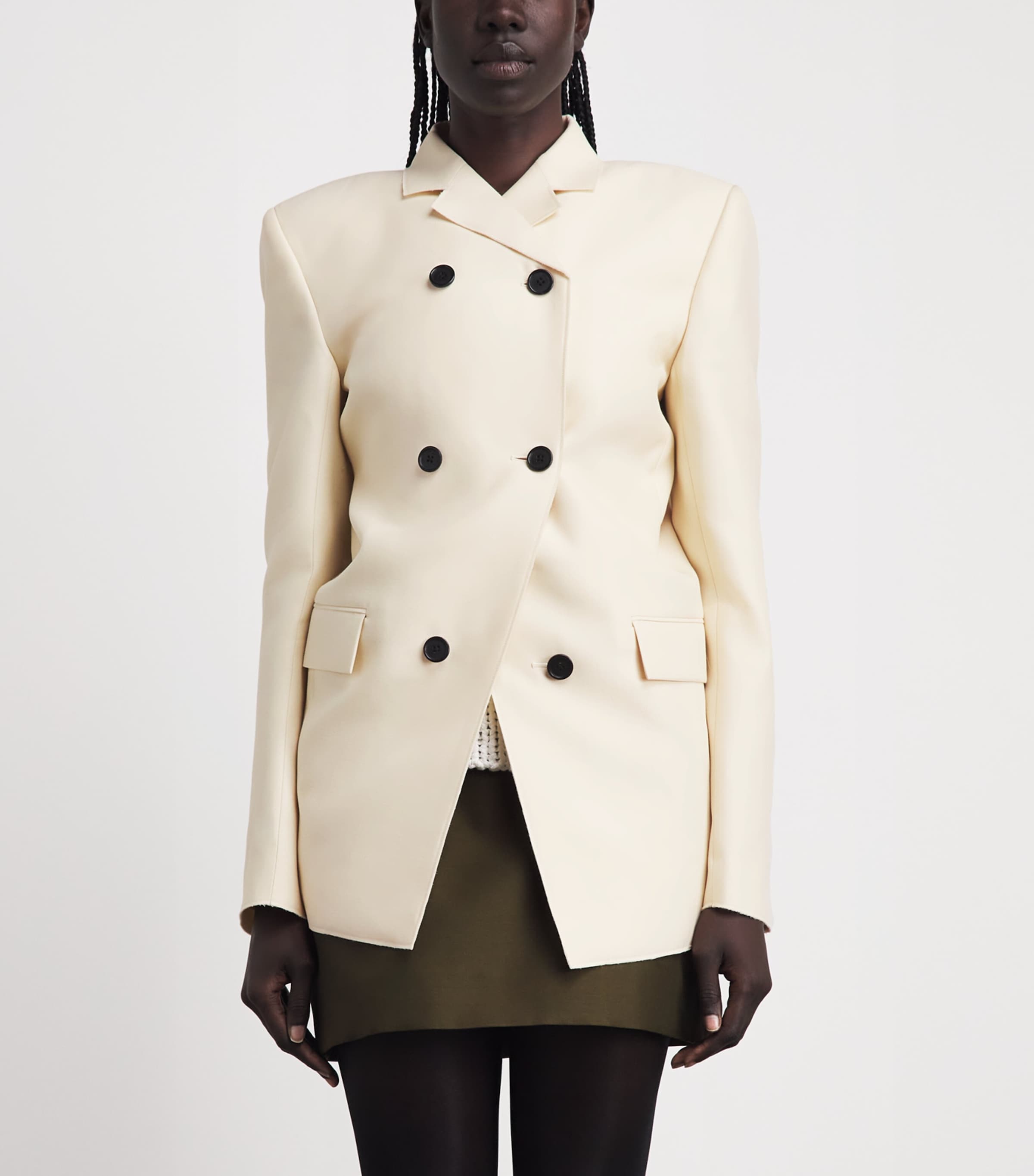 Khaite Ivory Wool-Silk Rolo Blazer | Harrods CA
