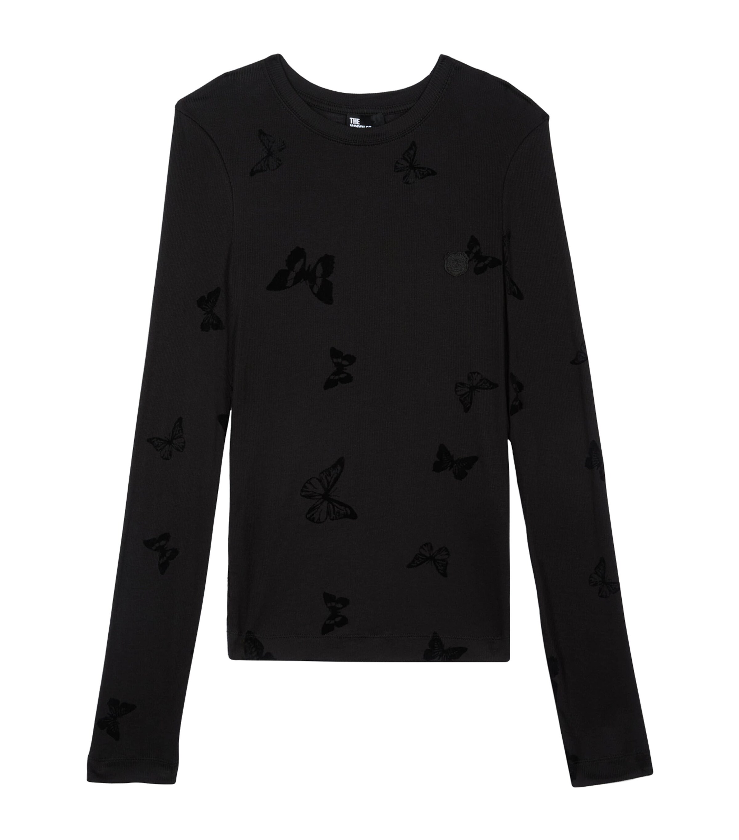 The Kooples Flocked-Butterfly T-Shirt | Harrods US