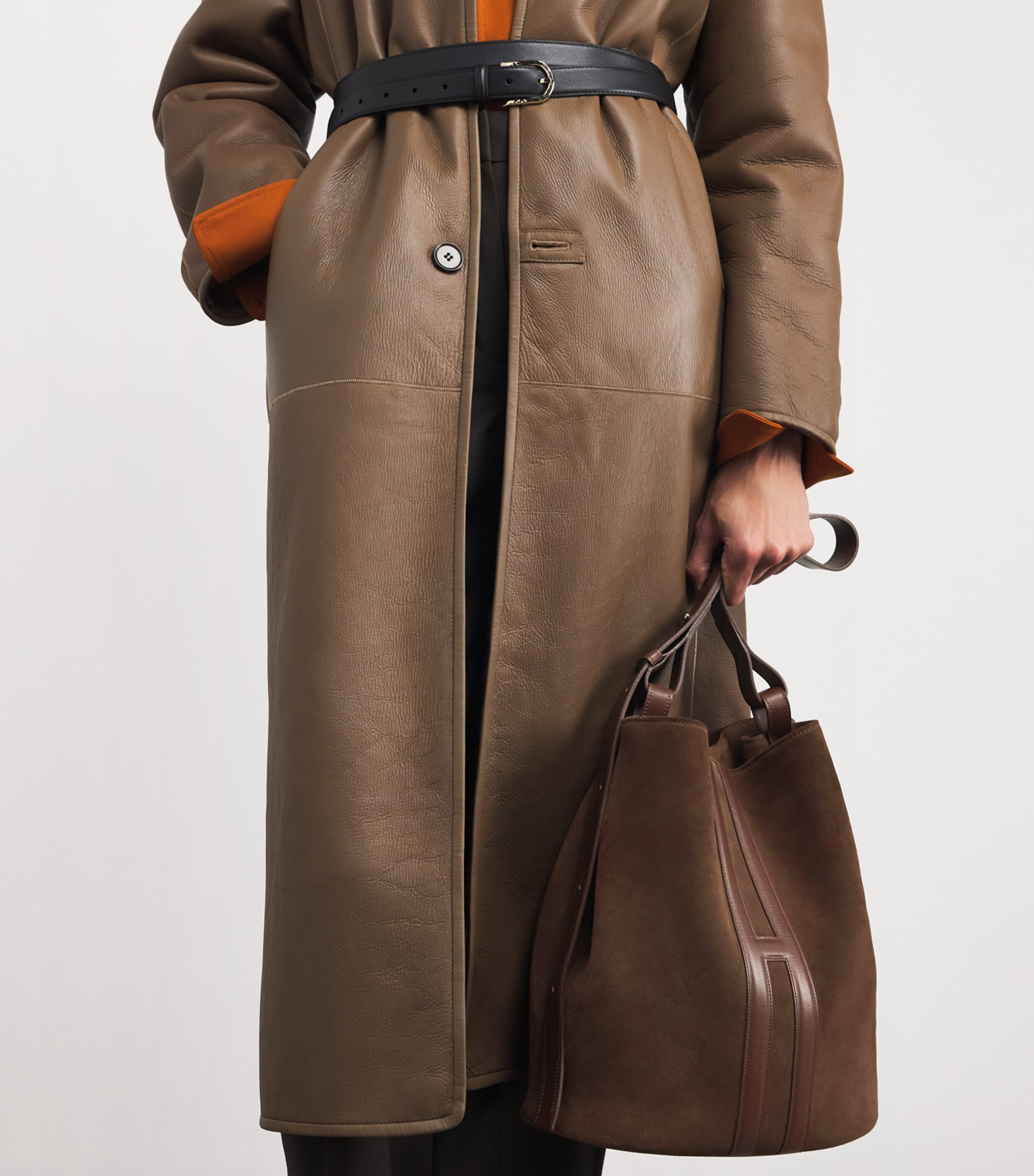 Harrods Brown Suede H Tote Bag | Harrods US