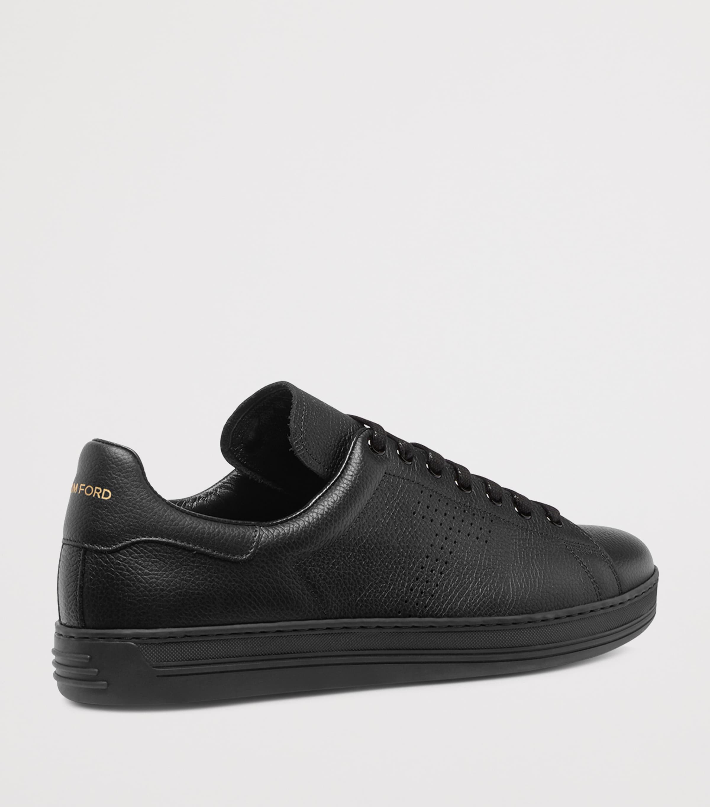 TOM FORD Black Leather Low-Top Sneakers | Harrods AU