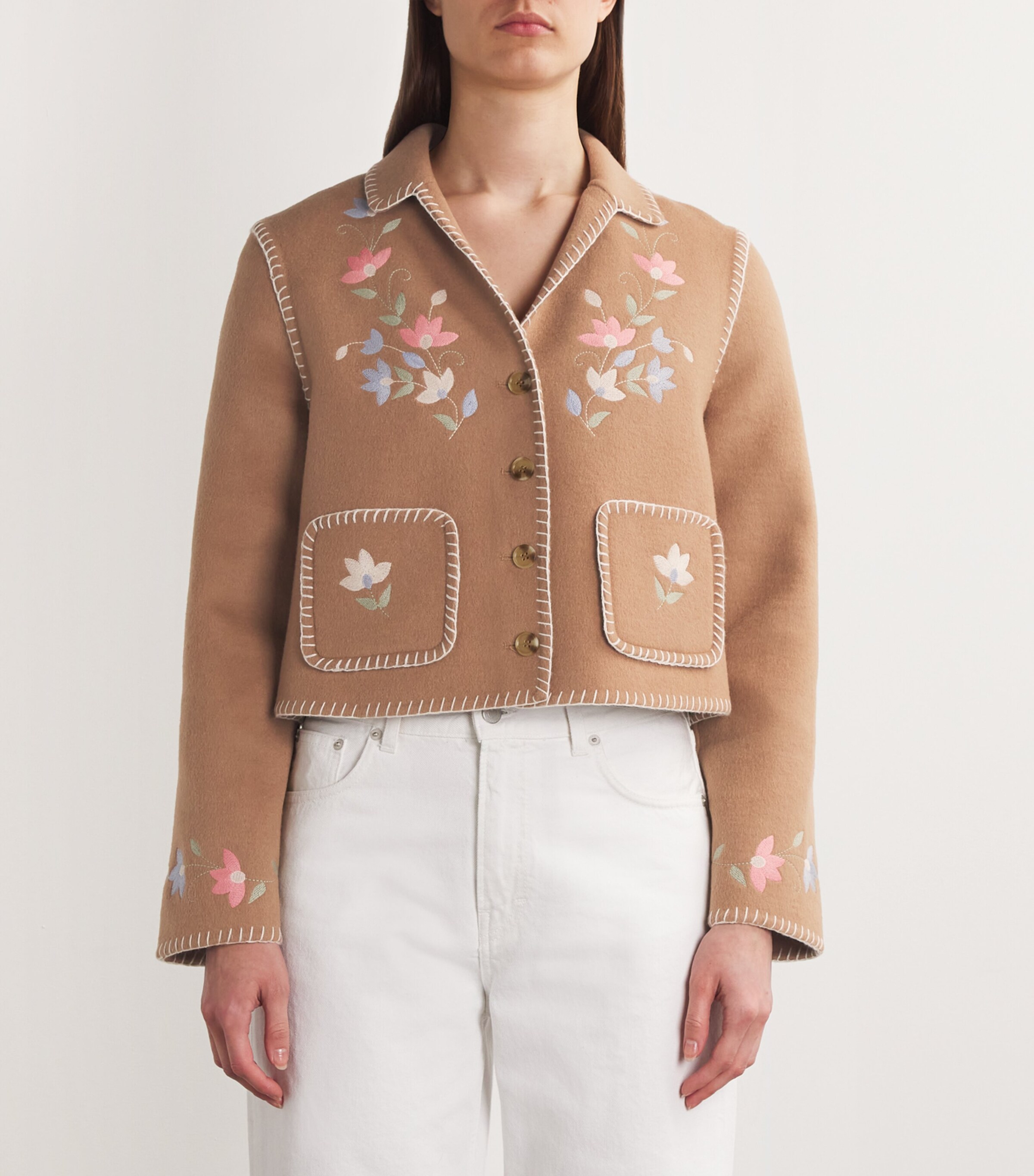 Rixo Wool-Blend Sunday Embroidered Jacket | Harrods US