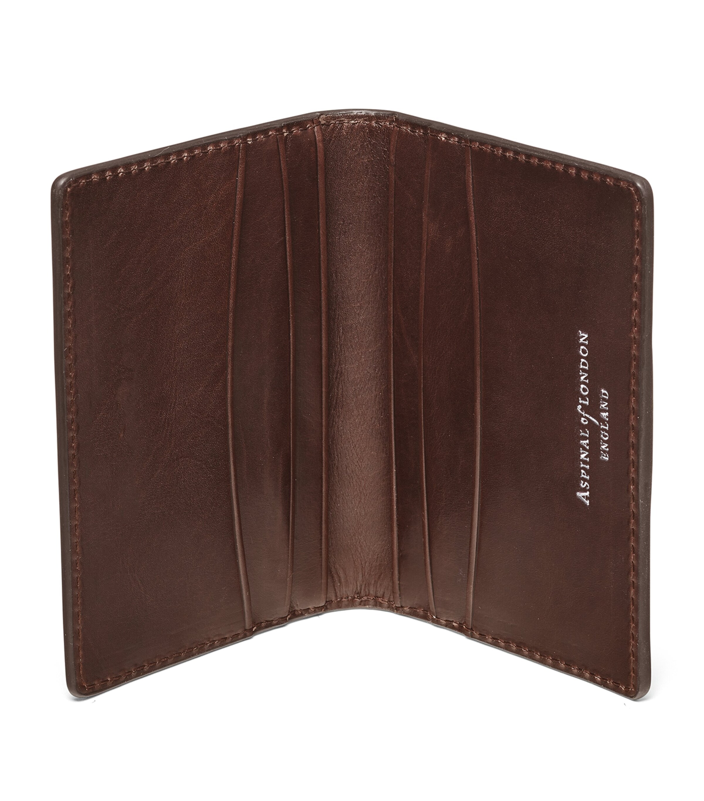 Aspinal Of London Brown Leather Double Fold Card Holder | Harrods US